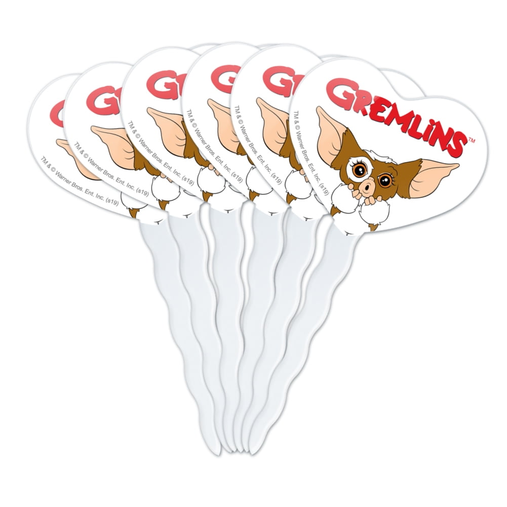 Gremlins Gizmo Logo Heart Love Cupcake Picks Toppers Decoration Set of ...