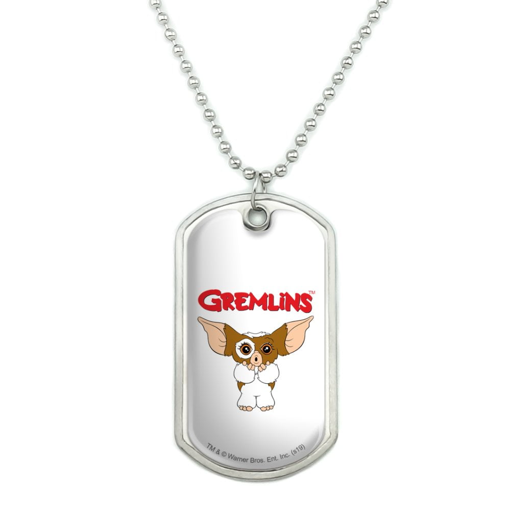 Gremlins Gizmo Logo Military Dog Tag Pendant Necklace with Chain ...