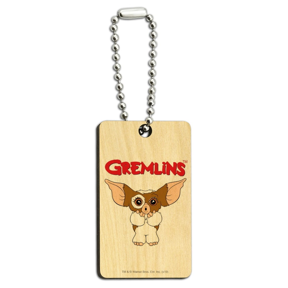 Gremlins Gizmo Logo Wood Wooden Rectangle Keychain Key Ring - Walmart.com