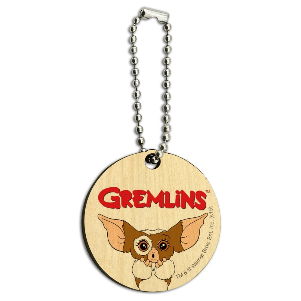 Gremlins Gizmo Logo Wood Wooden Round Keychain Key Chain Ring - Walmart.com