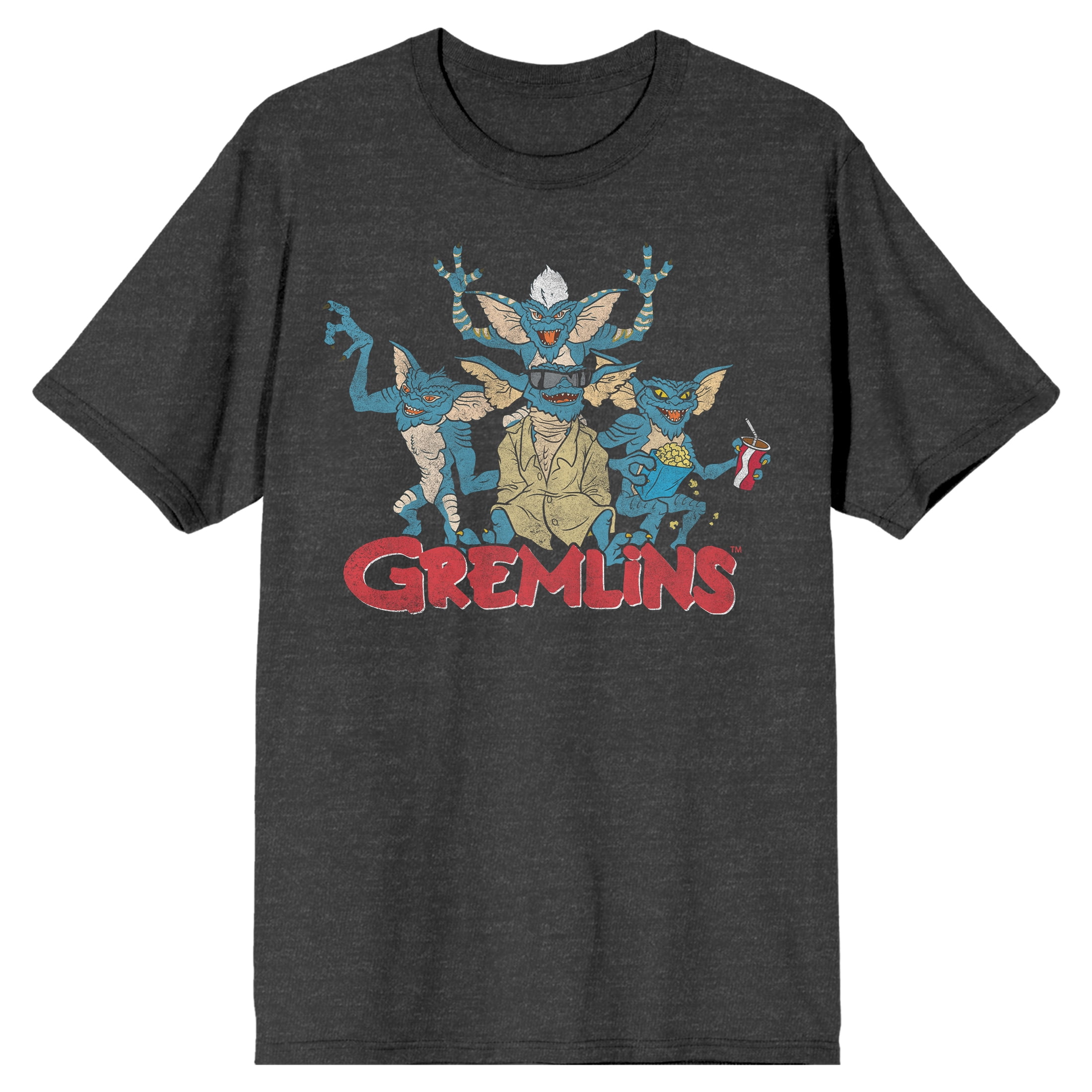 Gremlins Group Character Art Men's Charcoal Heather Graphic T-shirt-XXL ...