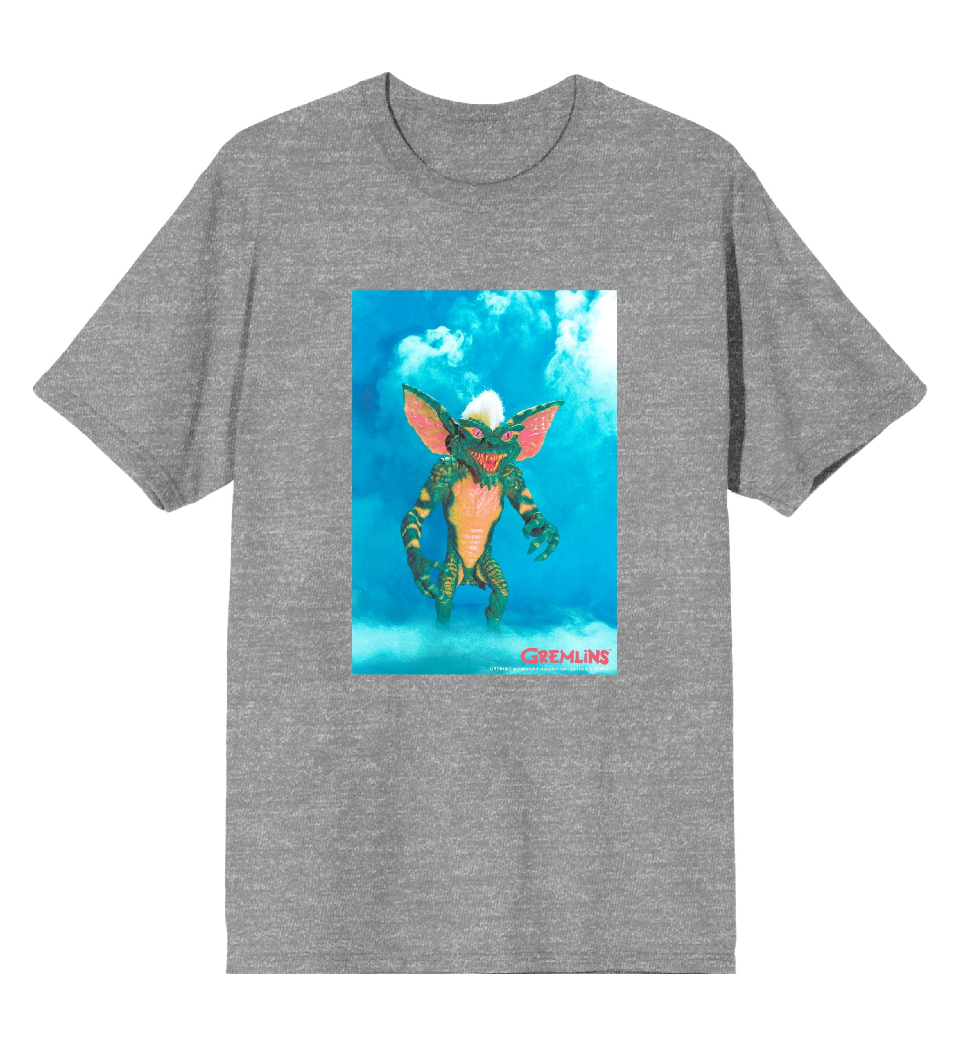 Gremlins Monster On Smoky Background Men's Heather Gray Crew Neck Short ...