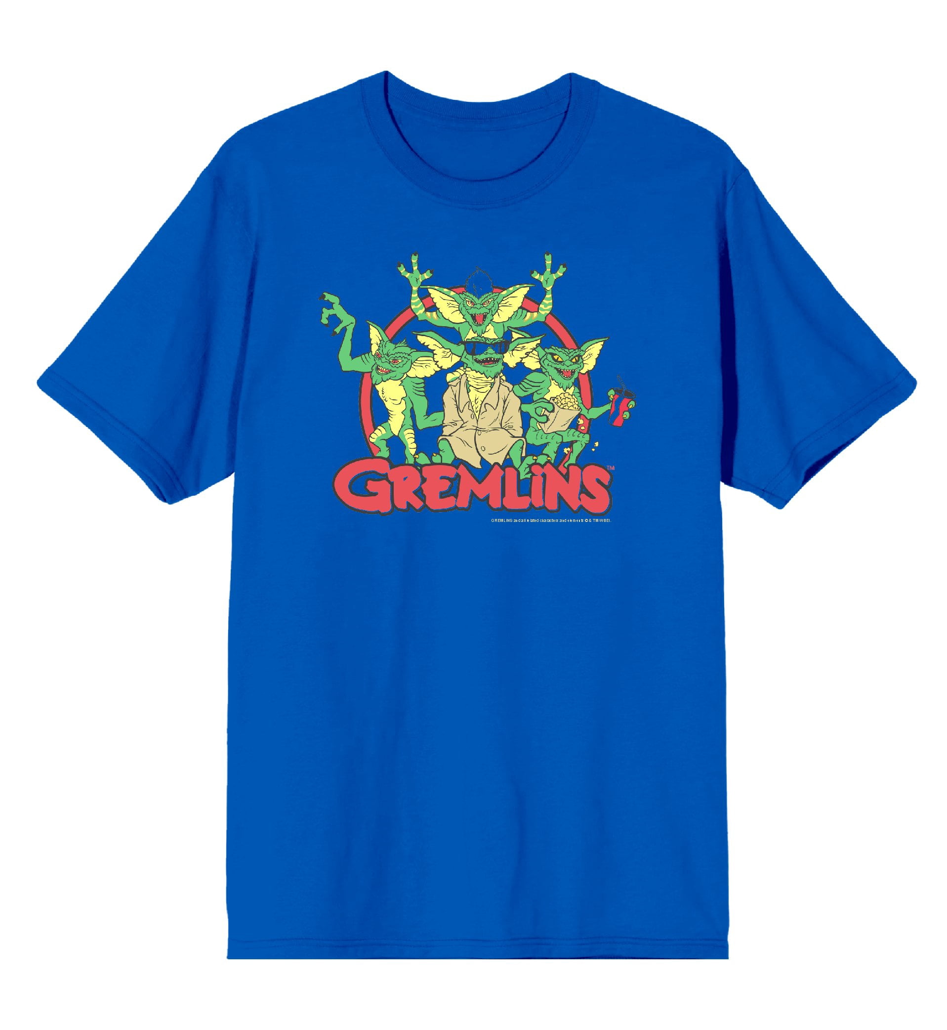 Gremlins Red Circle Logo Men's Blue Crew Neck Short Sleeve Tee-3XL ...