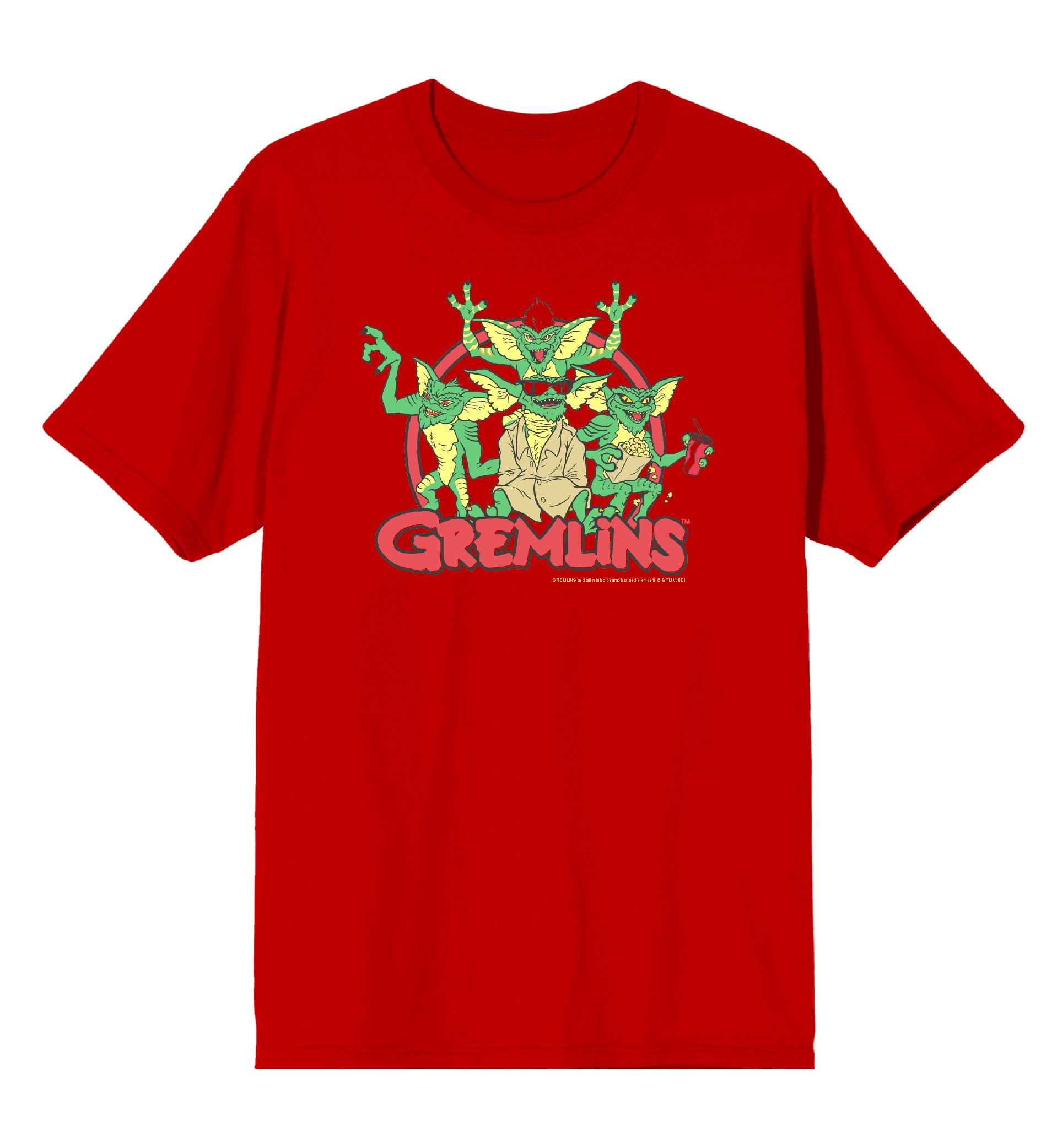 Gremlins Red Circle Logo Men's Red Crew Neck Short Sleeve Tee-Small ...
