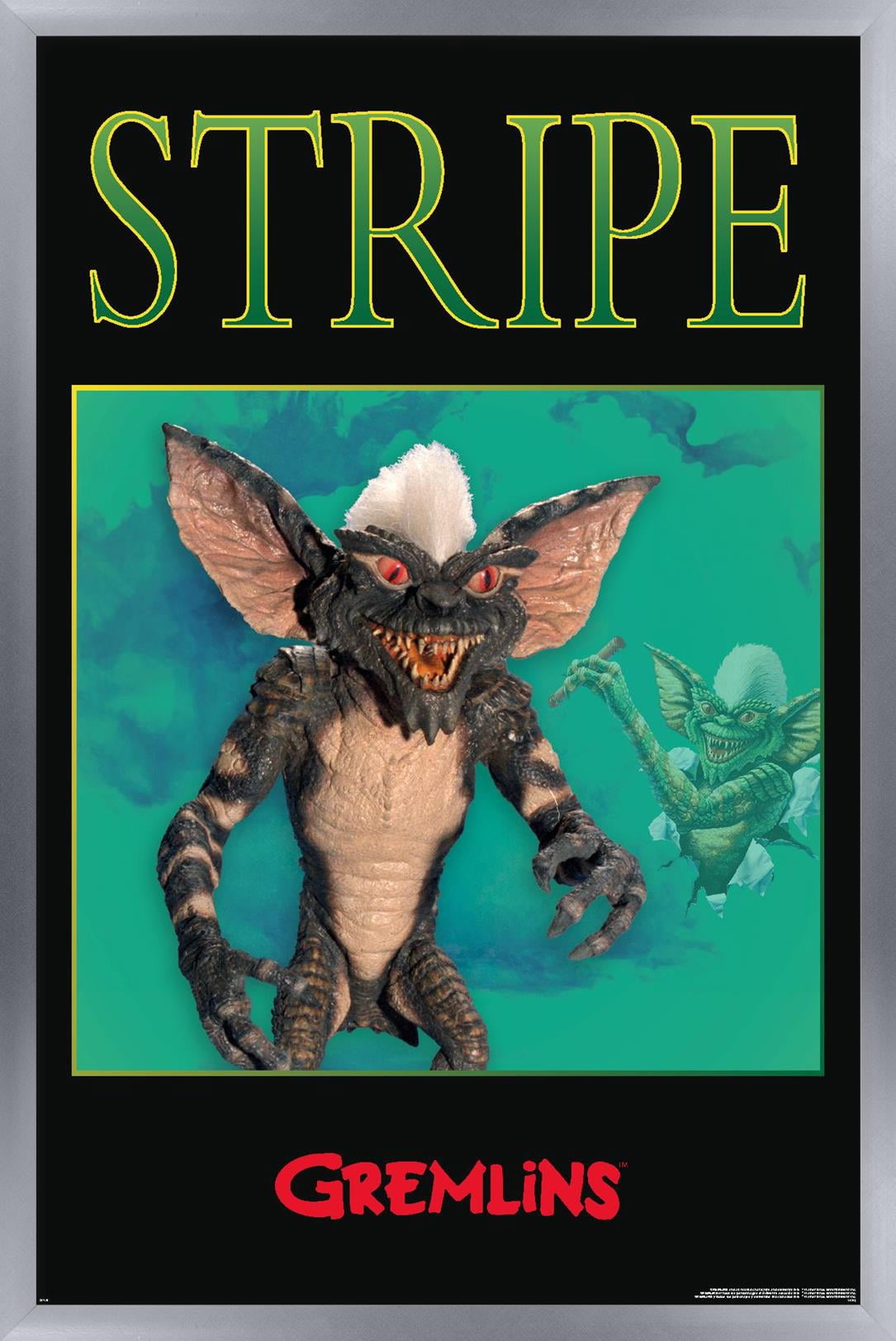 Gremlins - Stripe Green Wall Poster, 14.725" x 22.375" Framed - Walmart.com