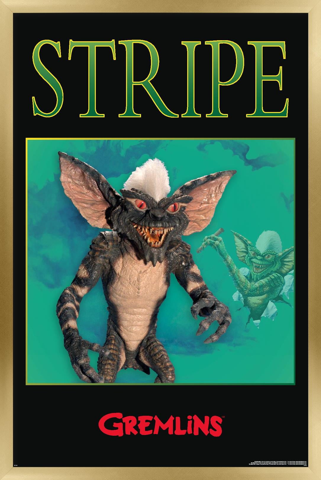 Gremlins - Stripe Green Wall Poster, 14.725" x 22.375" Framed - Walmart.com