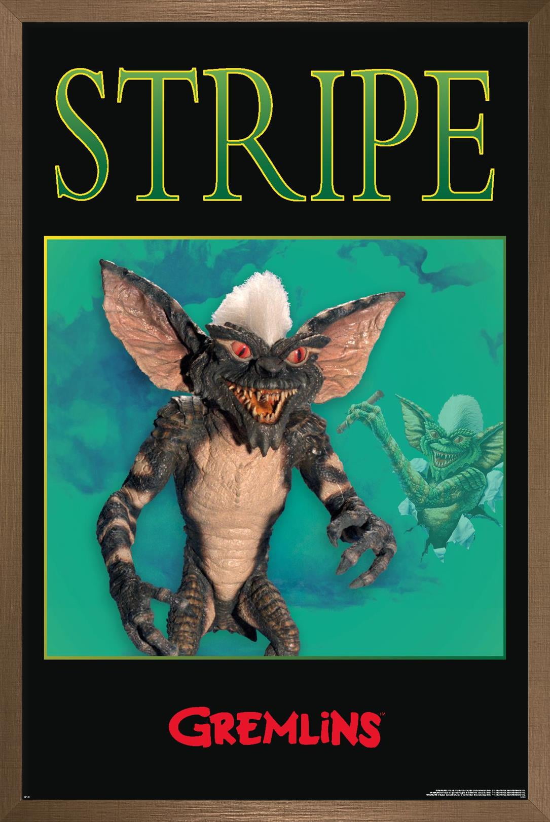 Gremlins - Stripe Green Wall Poster, 22.375" x 34" Framed - Walmart.com