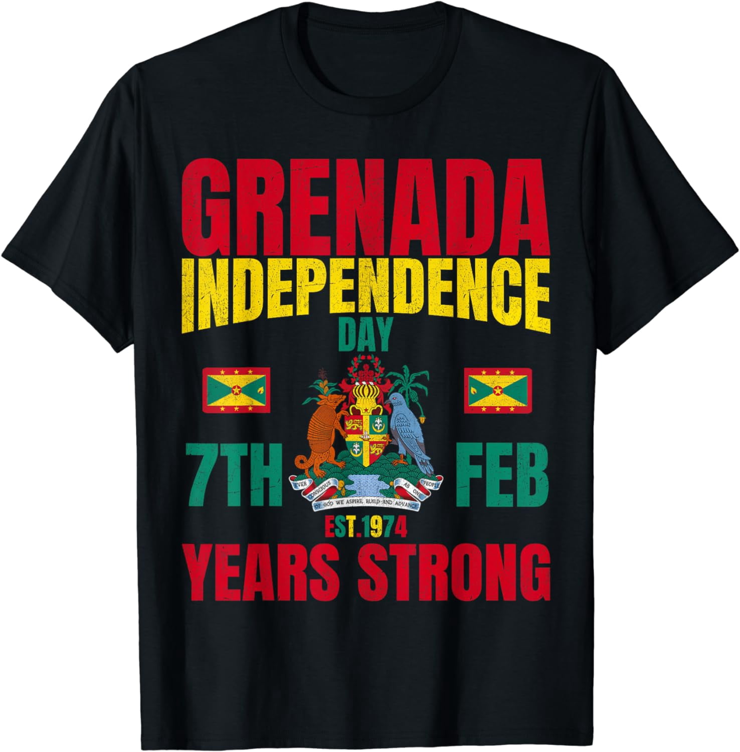 Grenada 50th Independence Day Grenadian Pride Grenada Flag T-Shirt ...