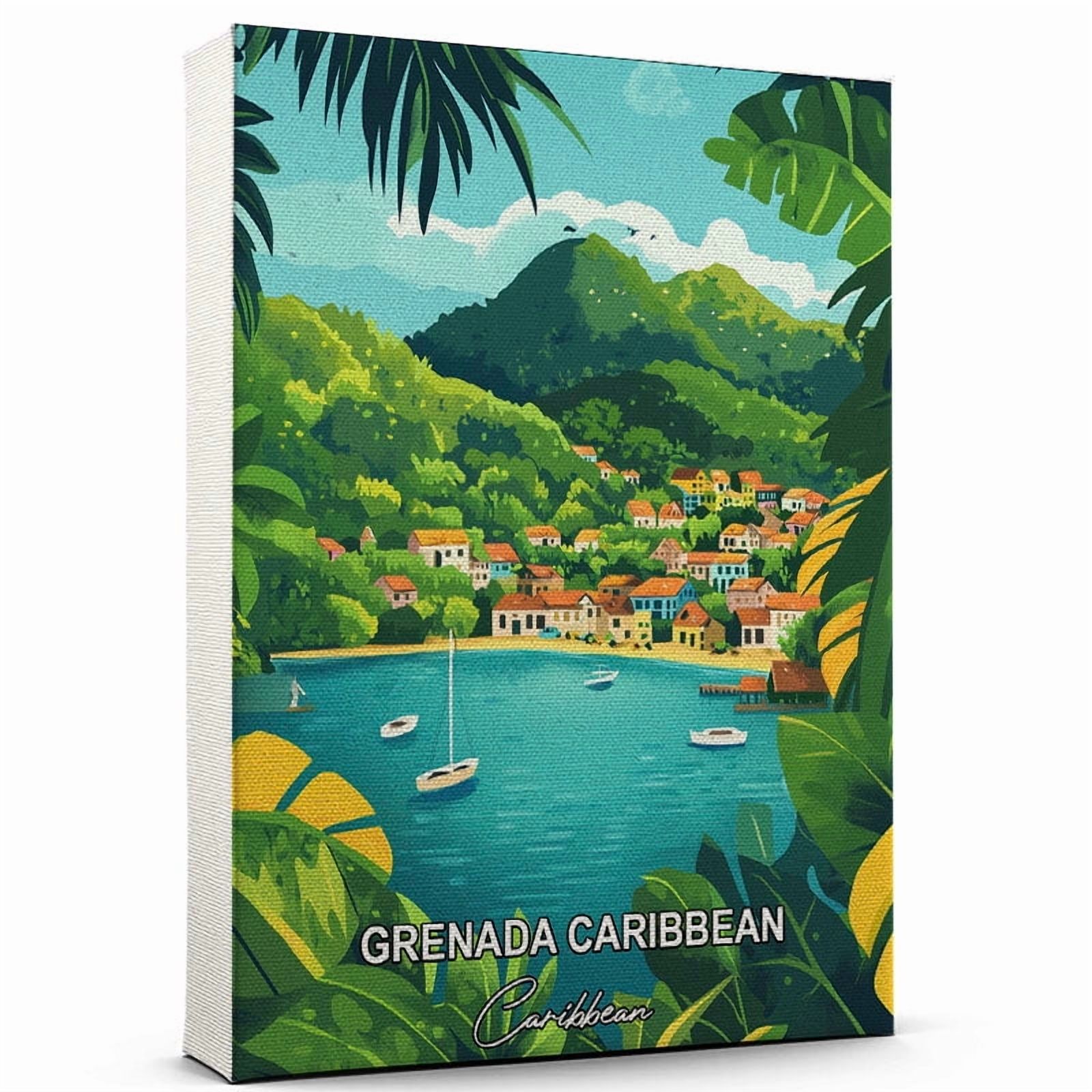 Grenada Caribbean Travel Canvas Wall Art – Caribbean Canvas – Travel ...