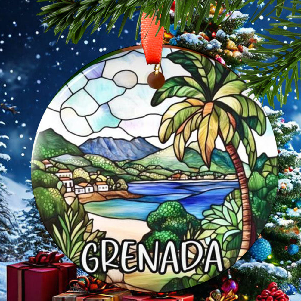 Grenada Christmas Ornament, Ceramic, Acrylic - Pacific Islands Travel ...