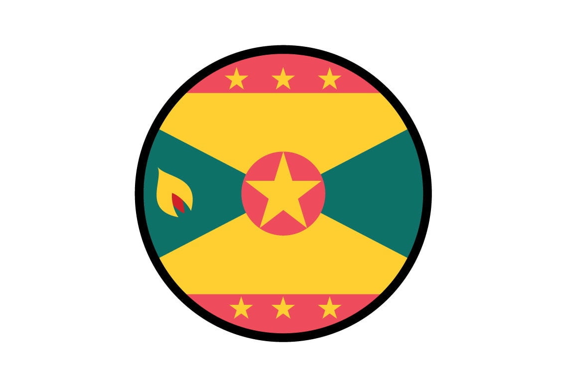 Grenada Flag Circle Sticker Decal 4 inches - 4 inch - Walmart.com