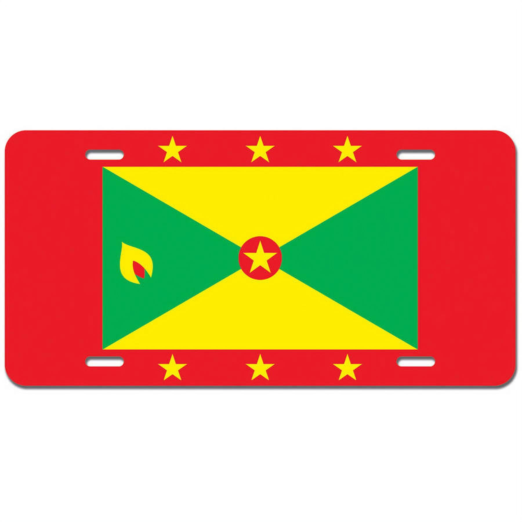 Grenada Flag Novelty Metal Vanity License Tag Plate - Walmart.com