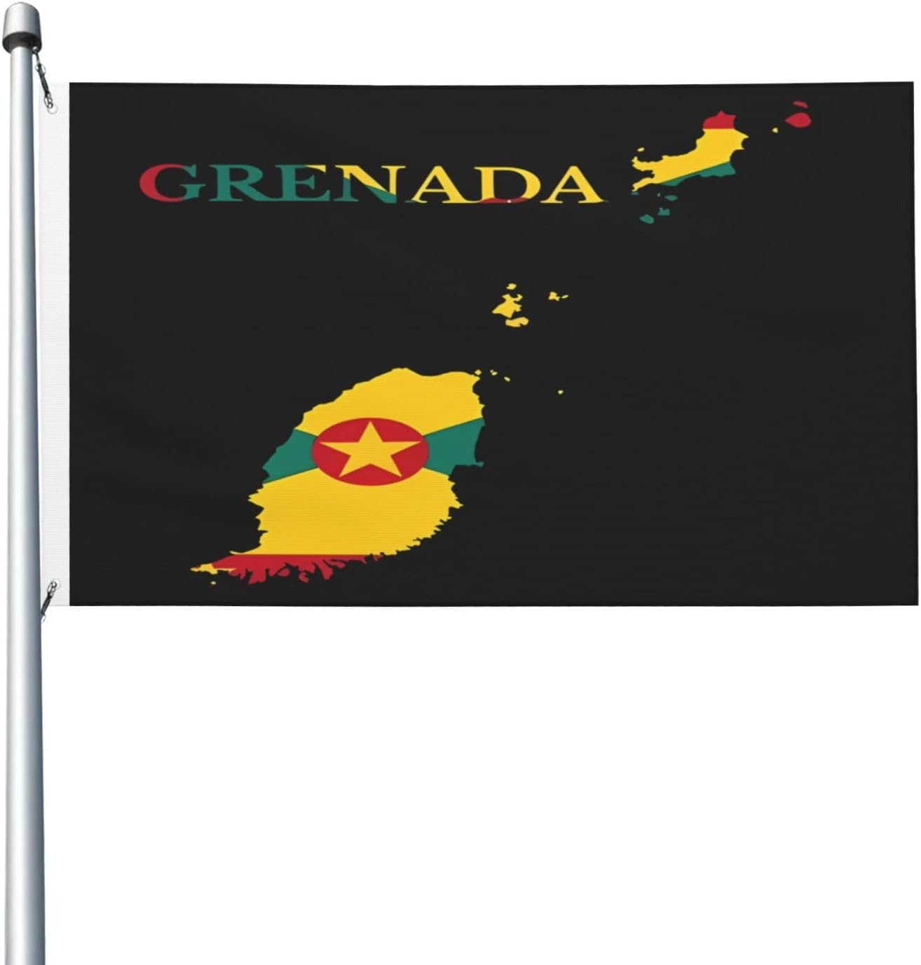 Grenada Map Flag Garden Flag 3x5 Ft Banner Vertical Double Sided Flags ...