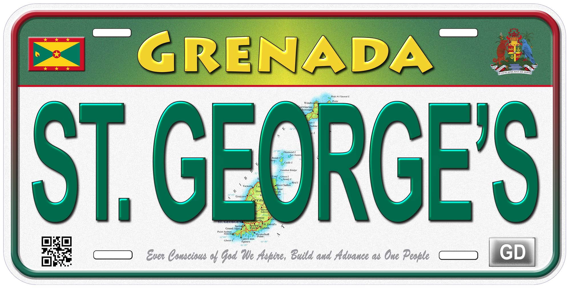 Grenada Saint Georges Custom Caribbean Novelty Car License Plate ...