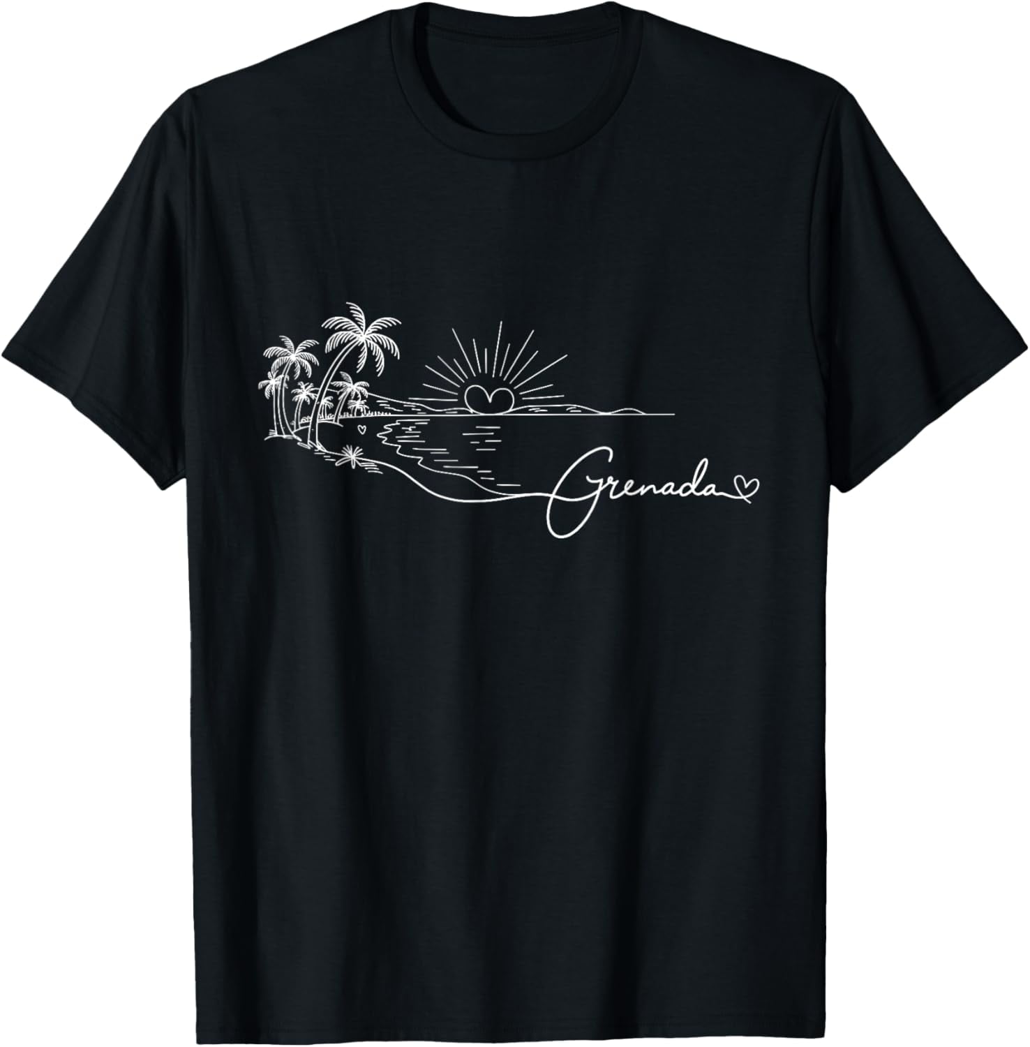 Grenada Signature Heart Art - Romantic Island Souvenir T-Shirt men and ...