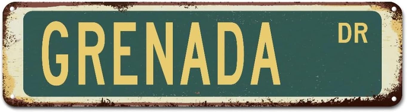 Grenada Tin Sign Grenada Decor Metal Tin Sign National Flags Street ...