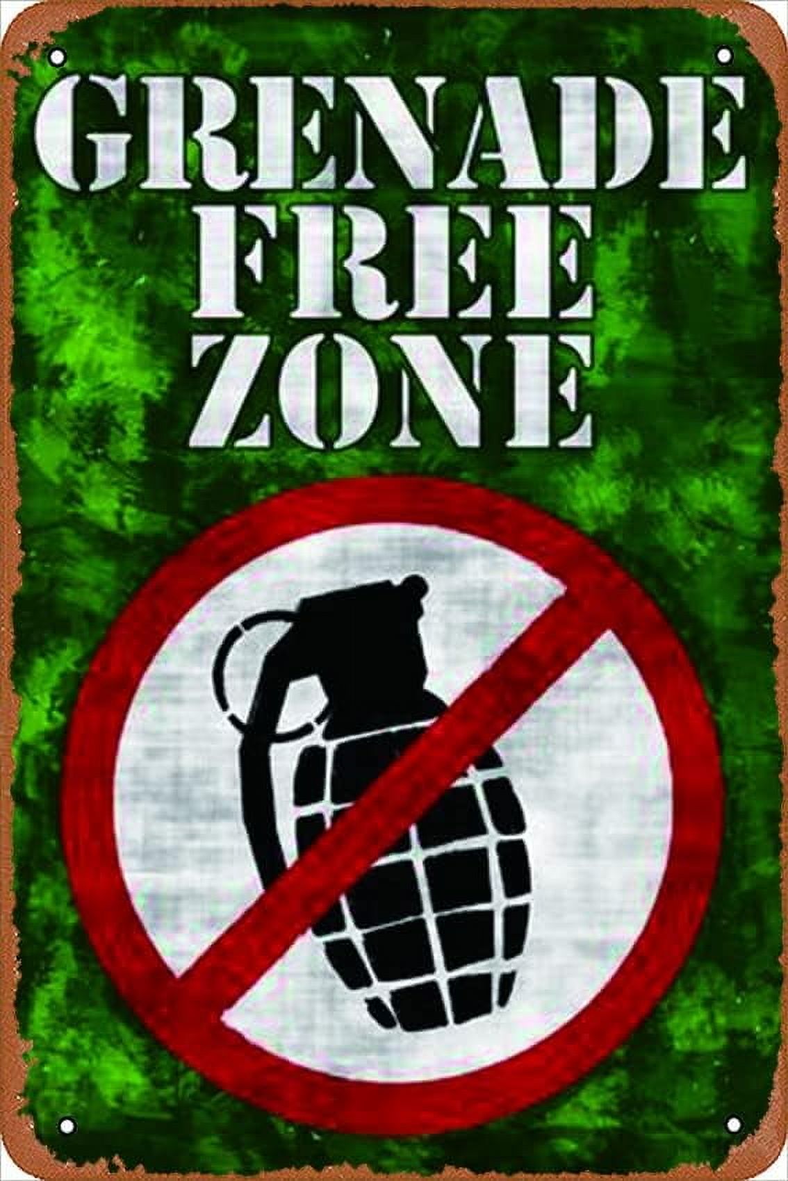 Grenade Free Zone Metal Tin Signs-Metal Tin Exquisite Wall Art Decor ...