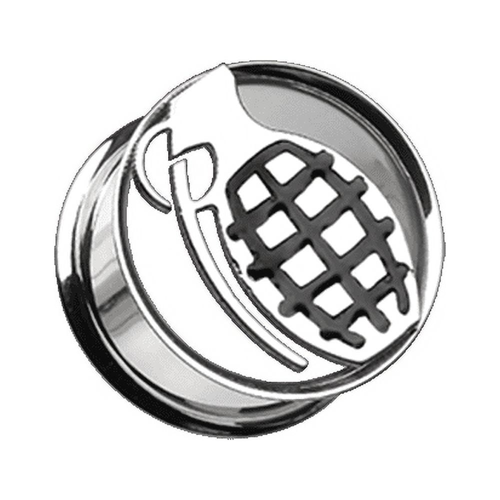 Grenade Hollow Steel Double Flared Ear Gauge Plug - Walmart.com Grenade Hollow Steel Double Flared Ear Gauge Plug - Walmart.com