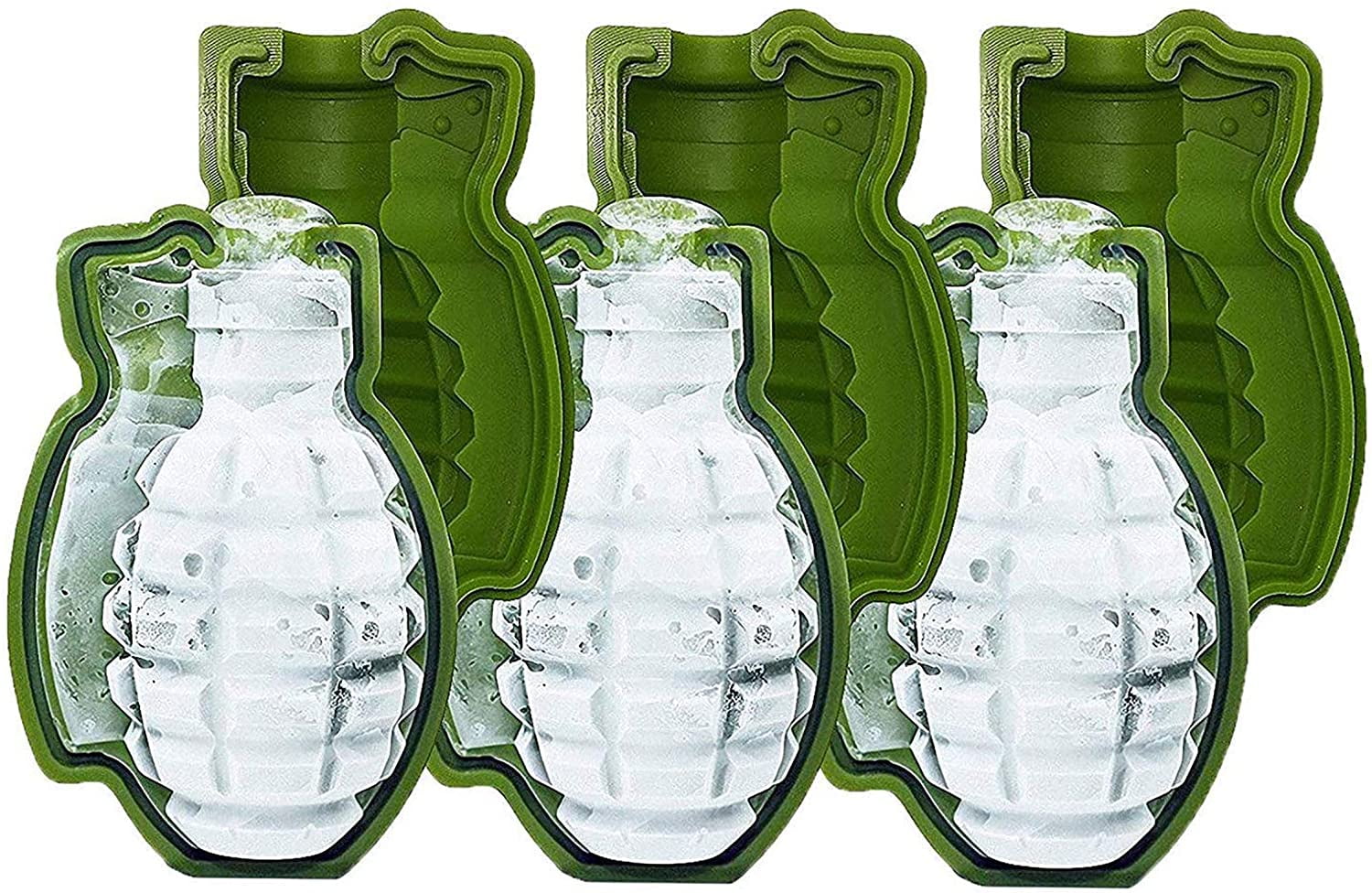 Grenade Ice Cube Tray Silicone 3D Life Size Chocolate Candy Molds, Set ...