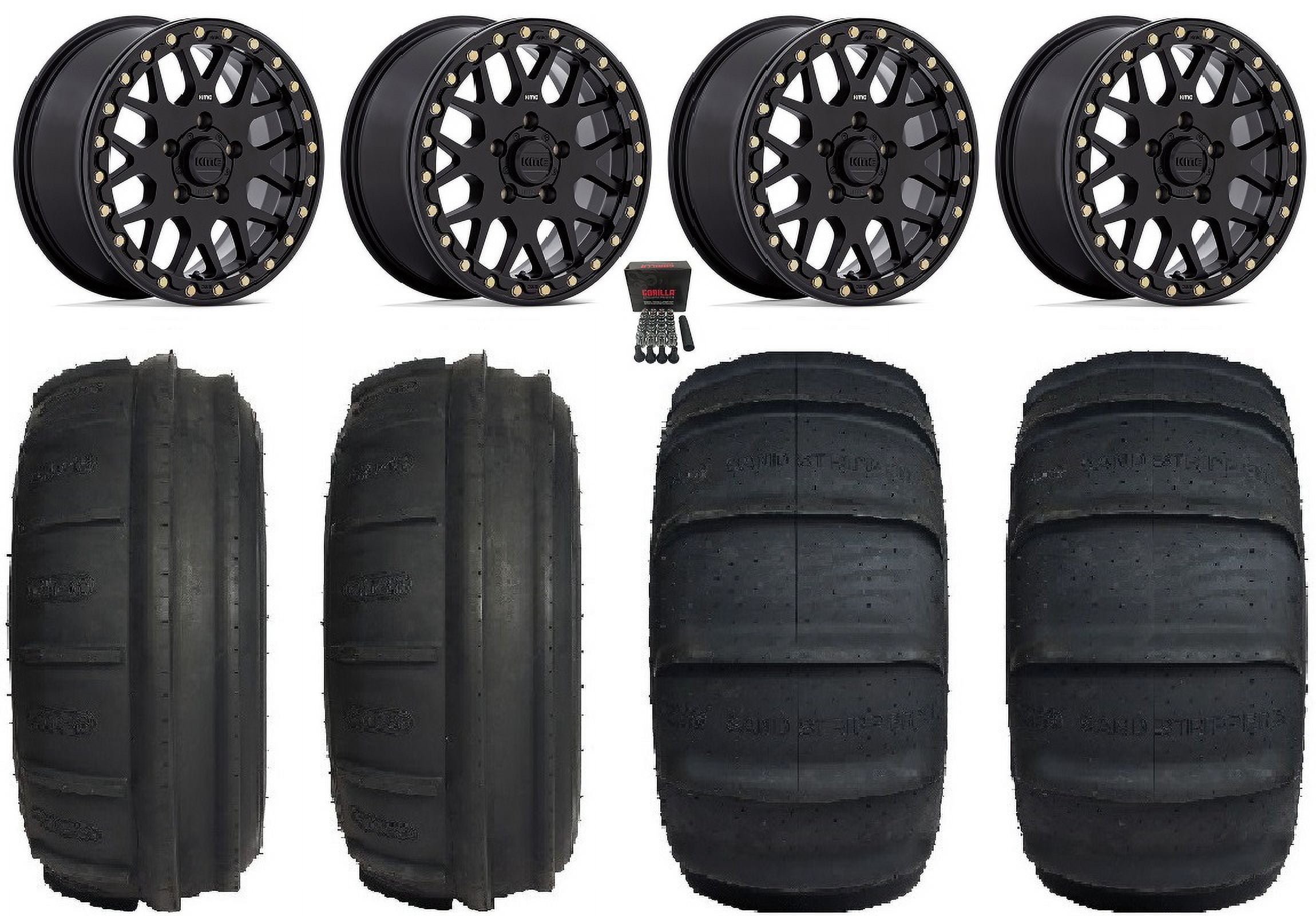 Grenade KS235 15" Wheels Bk 32" SandStripper TT/XLHP Tires Polaris RZR ...
