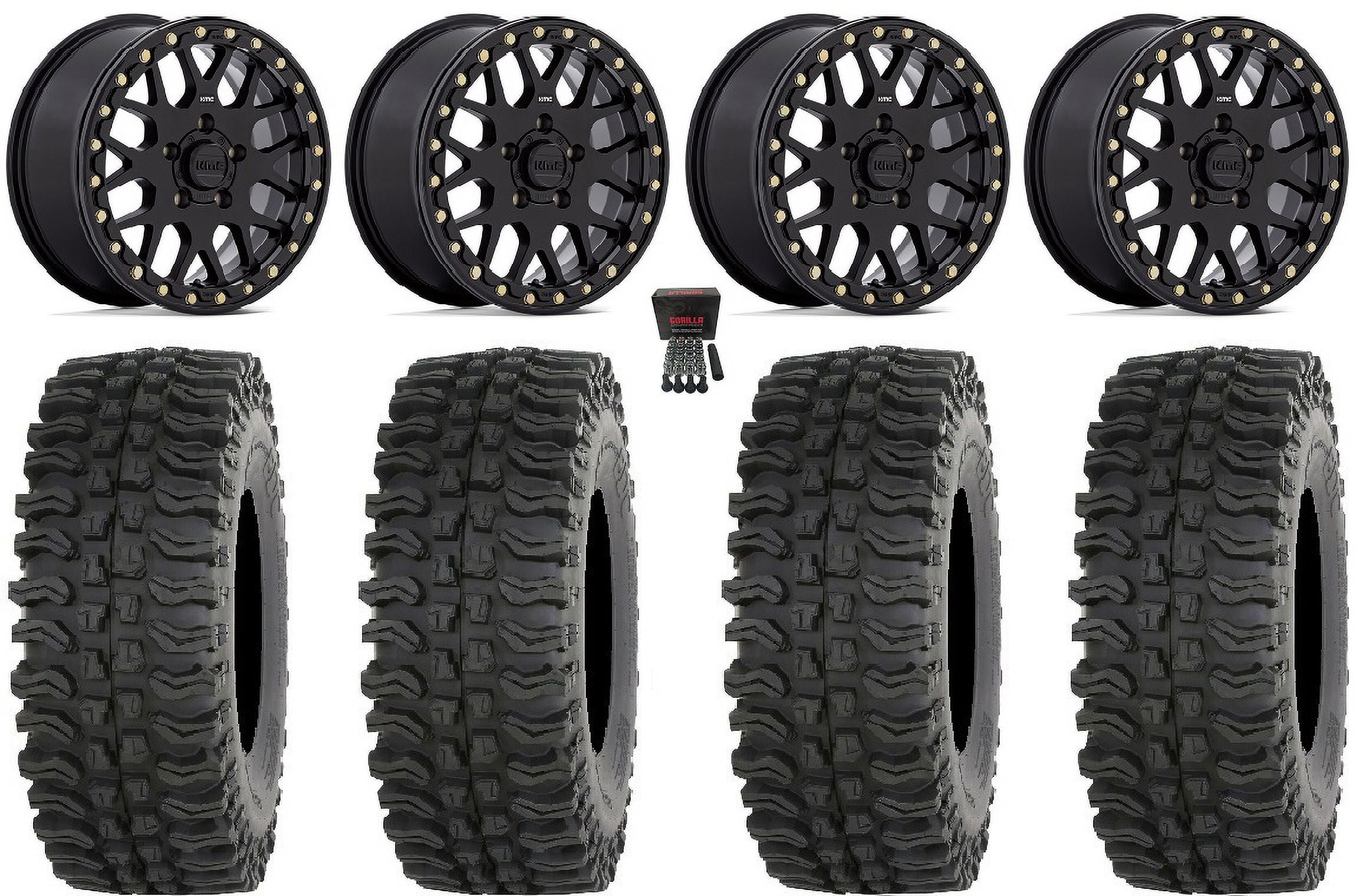 Grenade KS235 Bdlk 15" Wheels Bk 32" BDC Tires Polaris RZR Turbo R ...