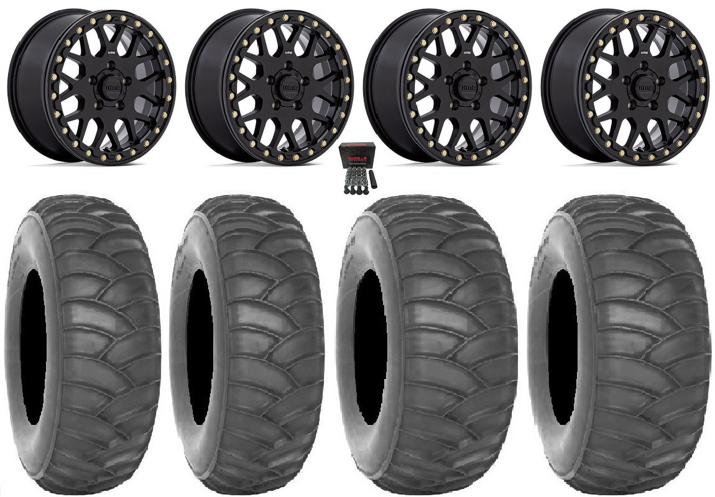 Grenade KS235 Bdlk 15" Wheels Bk 33" SS360 Tires Polaris RZR Turbo R ...