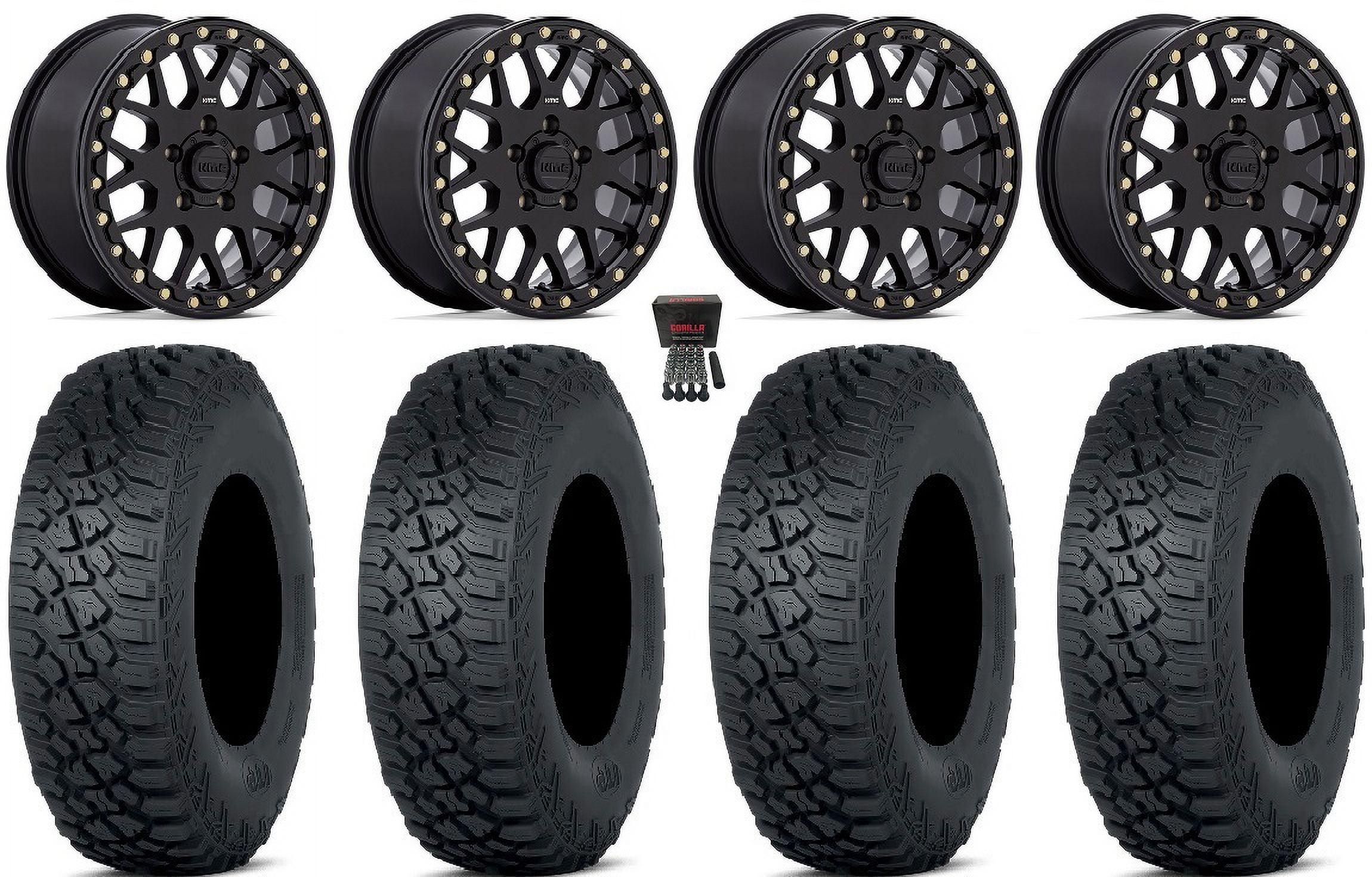 Grenade KS235 Bdlk 15" Wheels Bk 35" Tenacity XNR Tires Polaris RZR ...