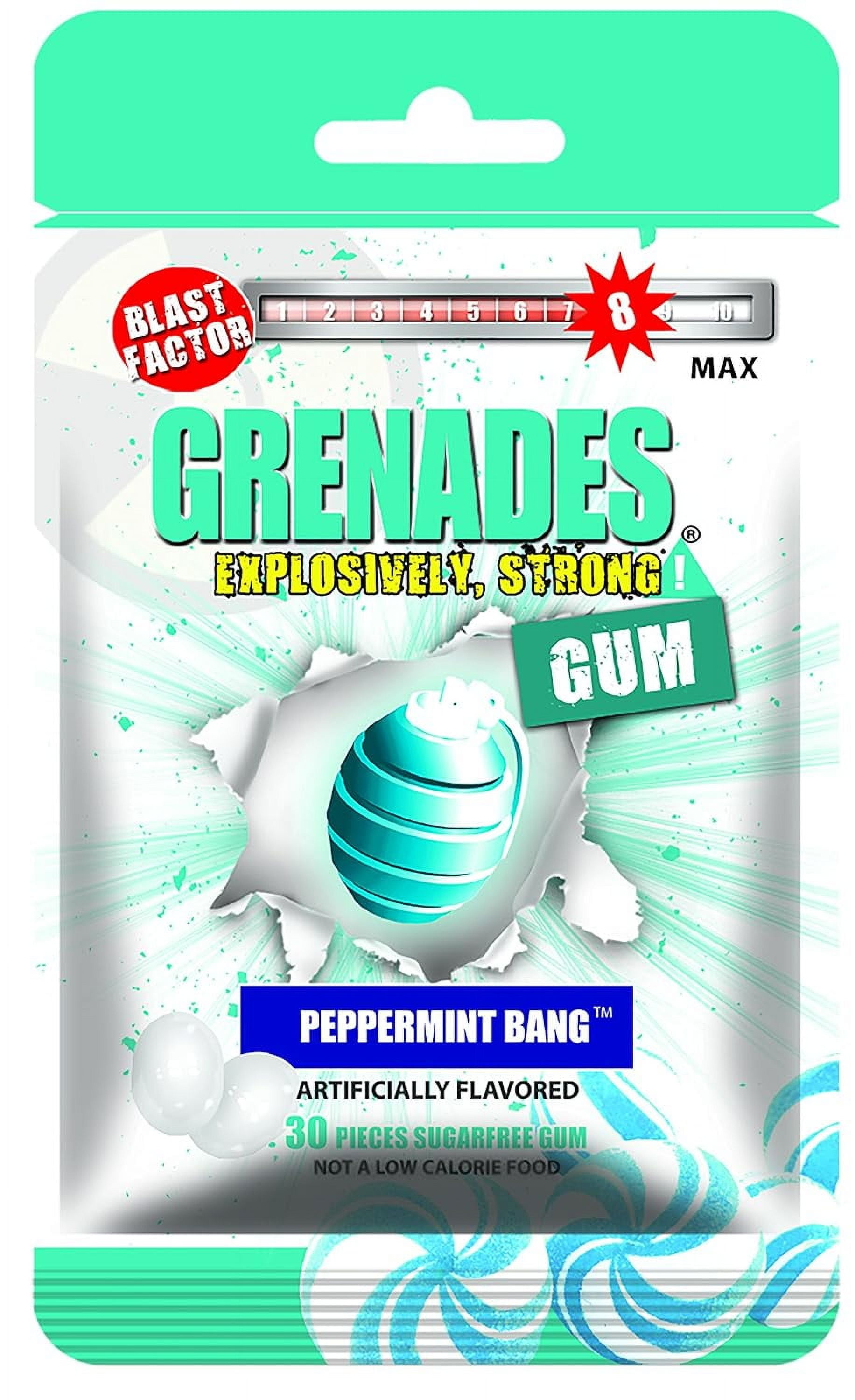 Grenades Gum - 30ct Bag (Peppermint Bang) - Walmart.com