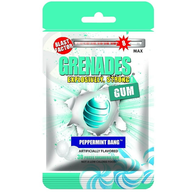 Grenades Gum - 30ct Bag (Peppermint Bang) - Walmart.com