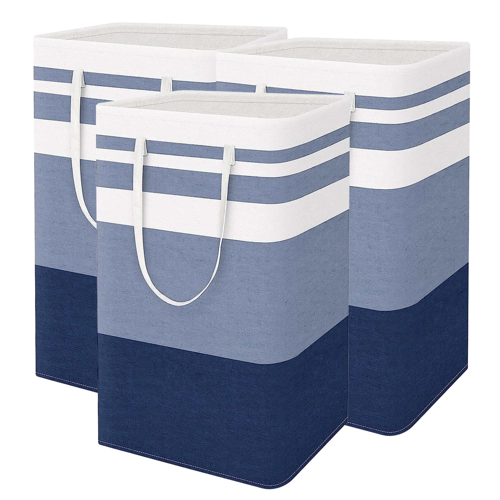 Triple Easy Access Hamper with Foot Pedal, Blue, Mauve & White ...