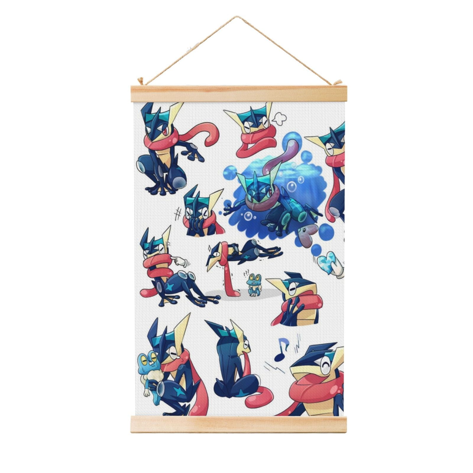 Greninja Poster Aesthetic Canvas Wooden Shaft Wall Art Hanging Hanger ...