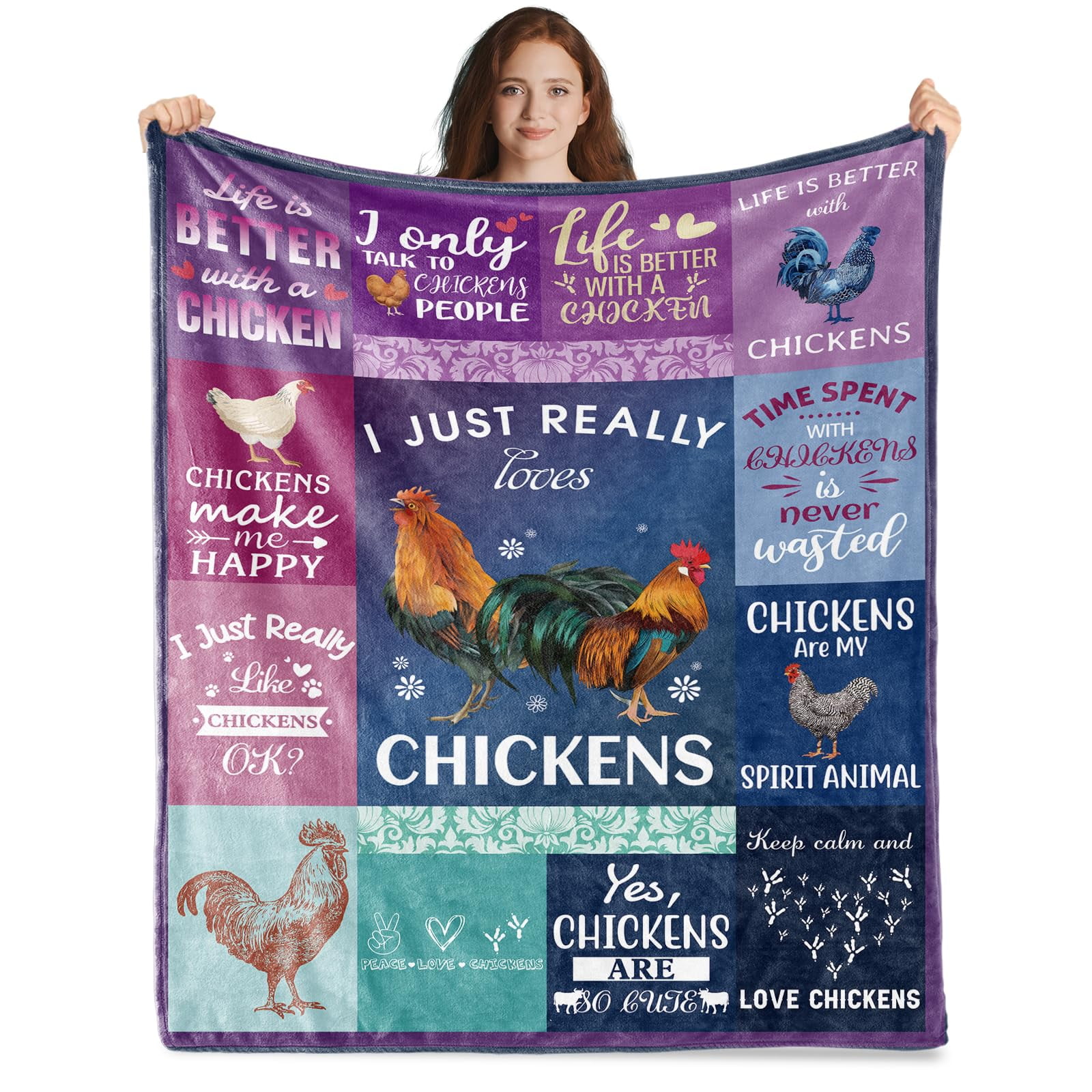 Gresahom Chicken Throw Blanket - Ideal Gift for Girls and Women who ...