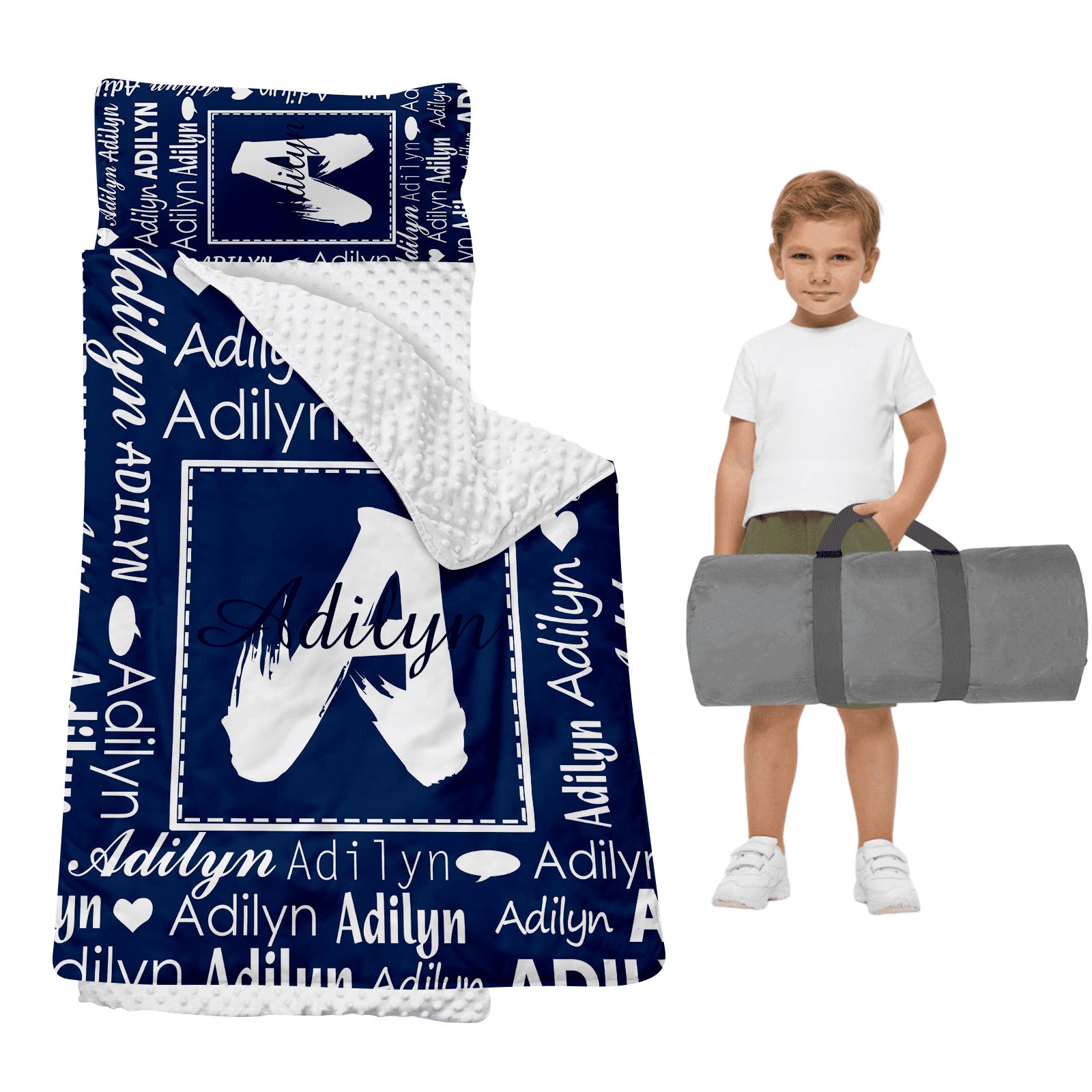 Gresahom Custom Toddler Nap Mat with Blanket, Preschool Sleep Mat for ...