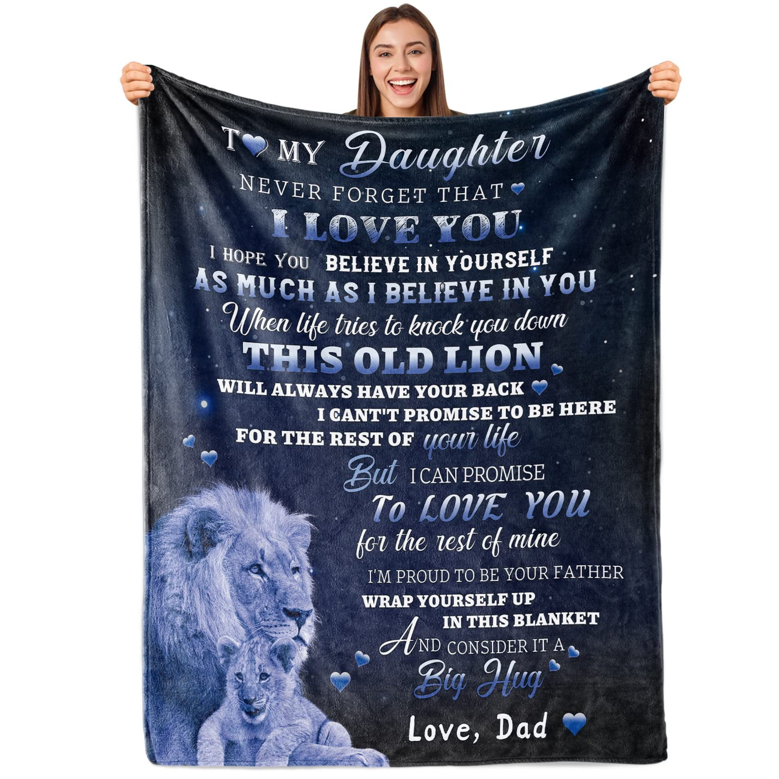 Gresahom to My Daughter Blanket from Dad, Lion Blanket to My Daughter ...