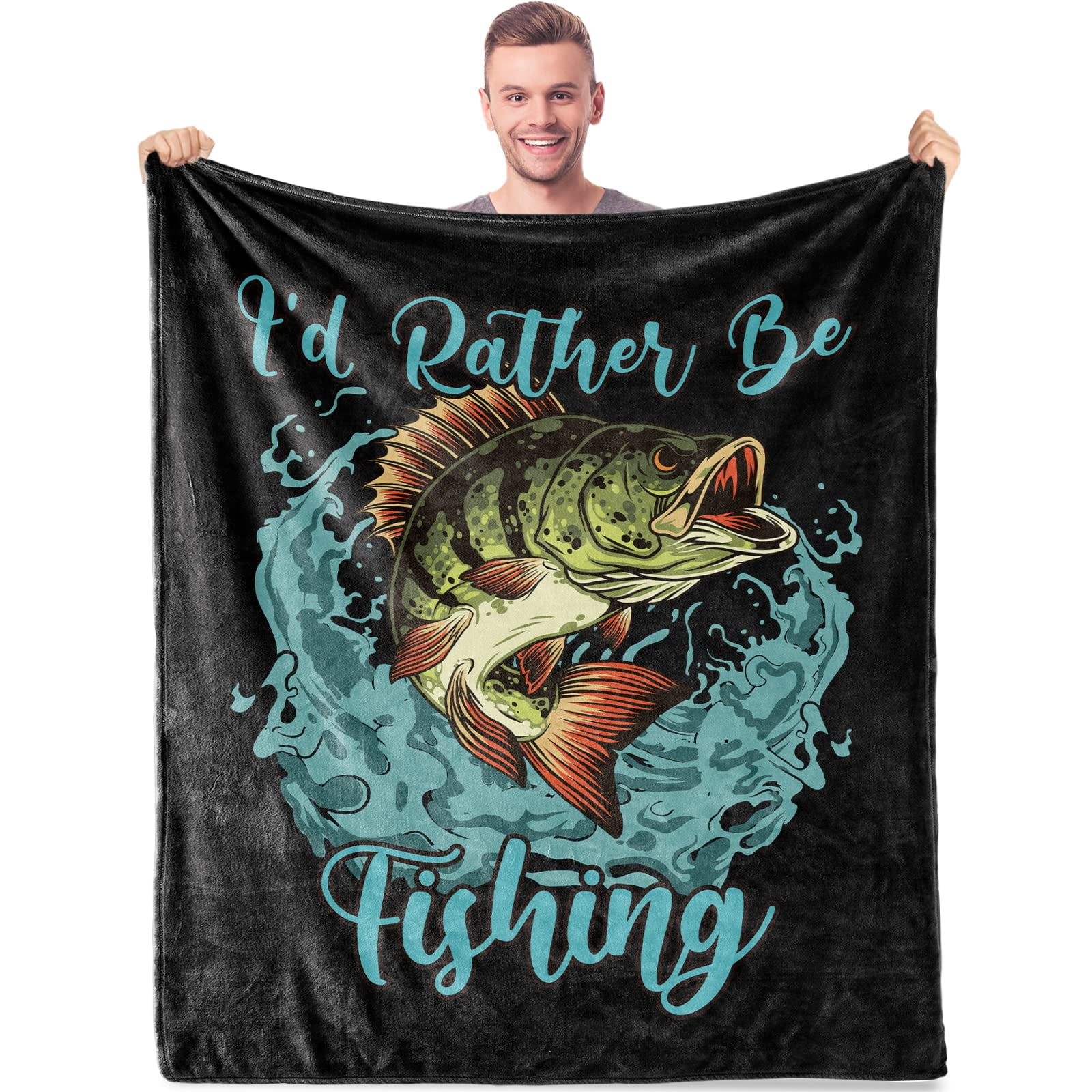 Gresahom Fishing Throw Blanket, Gifts for Dad Fisherman Men Women ...