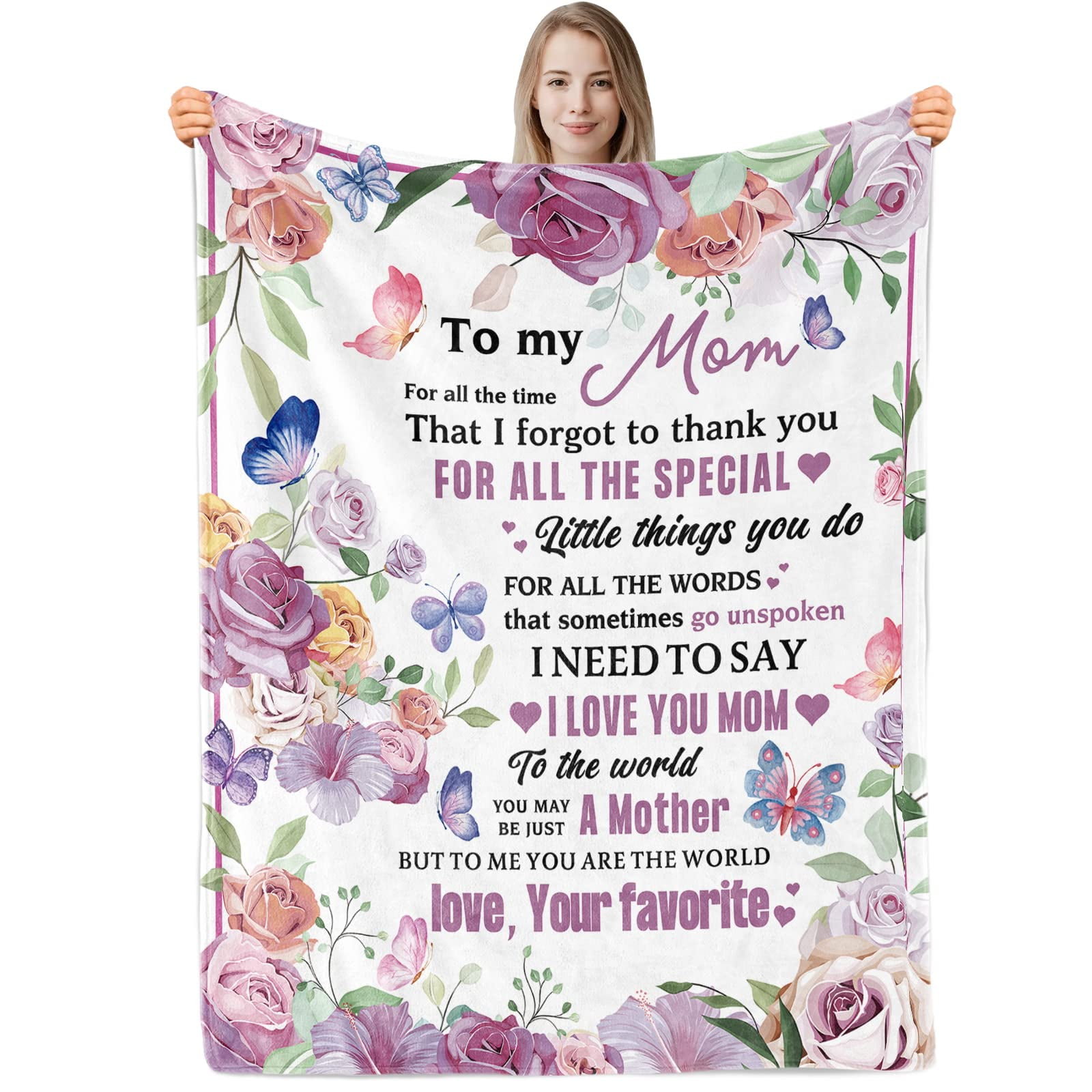 Gresahom Gifts for Mom Blanket, Best Mom Ever Gifts, Birthday Gifts for ...