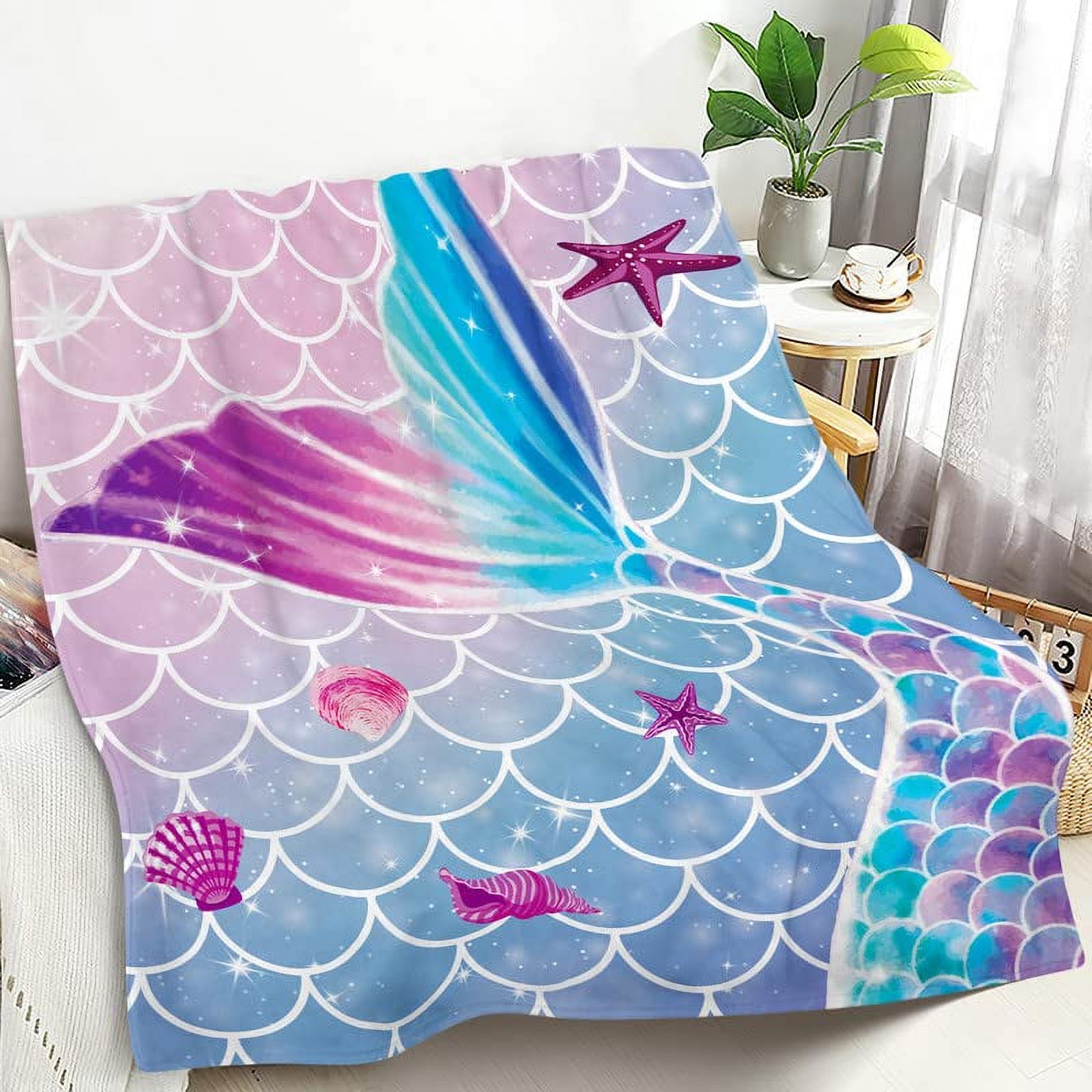 Gresahom Mermaid Throw Blanket for Girls, Mermaid Gifts for Girls ...