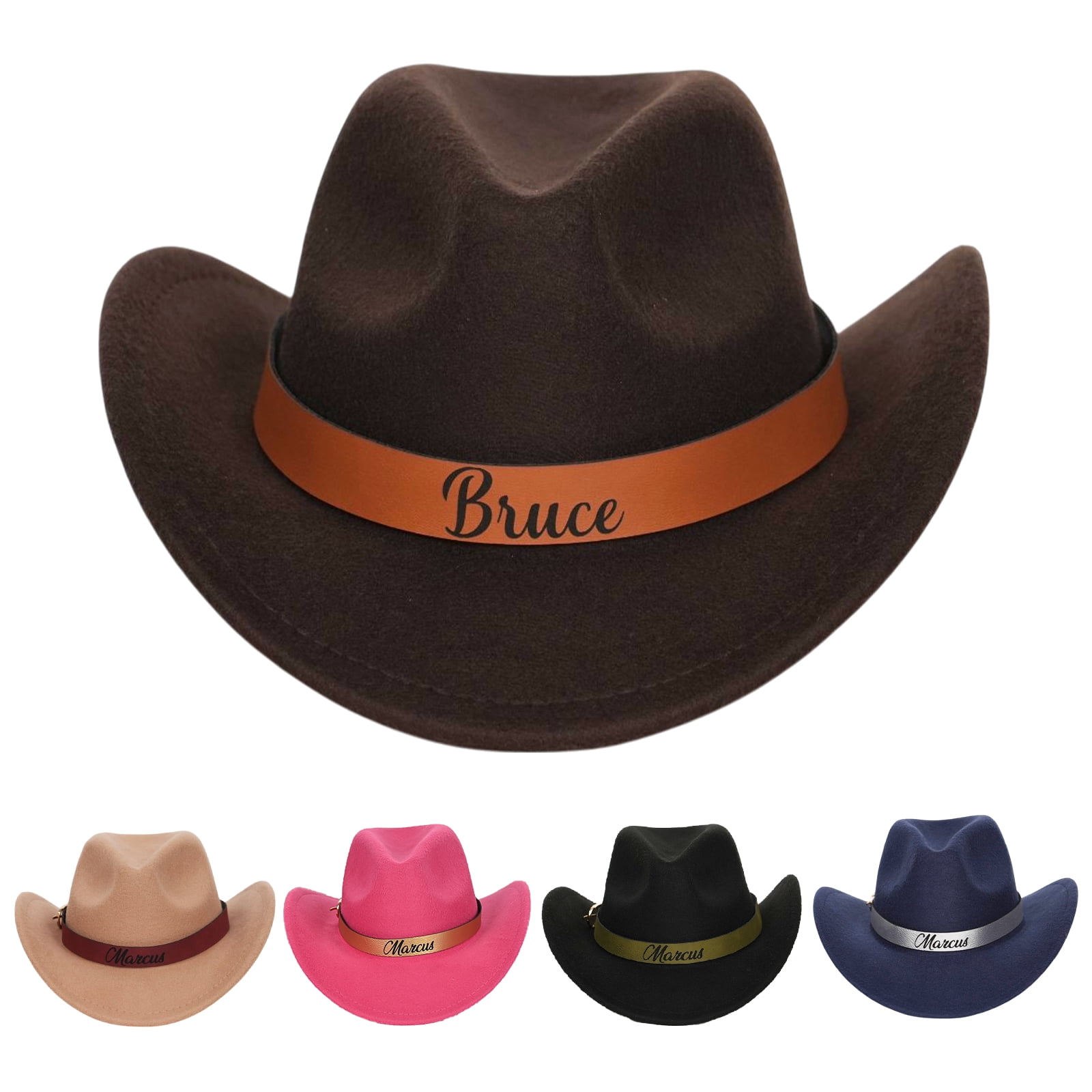 Gresahom Personalized Boys Cowboy Hats for Kids Ages 2-8, Leather ...