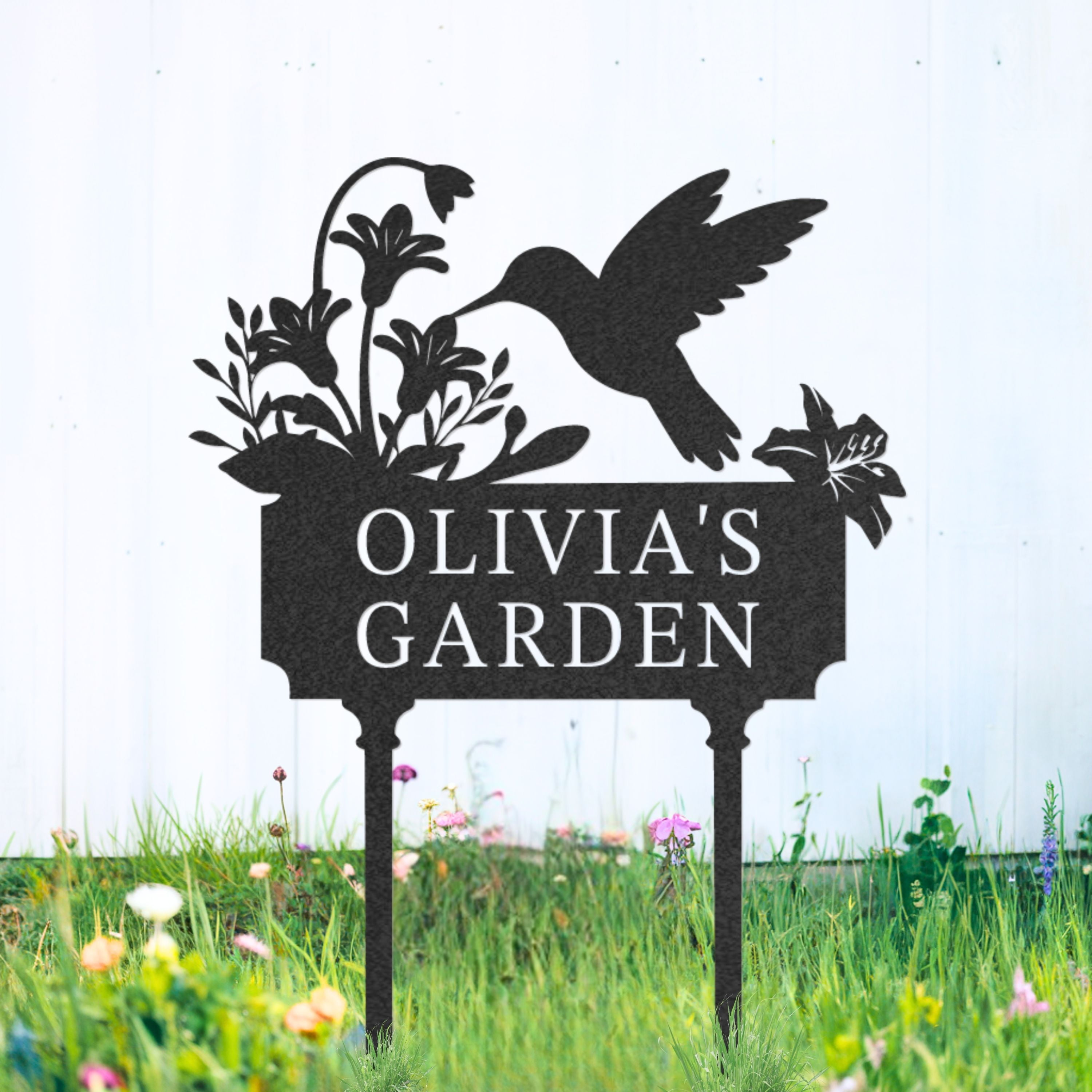 Gresahom Personalized Metal Garden Sign, Custom Name Stake Decor ...