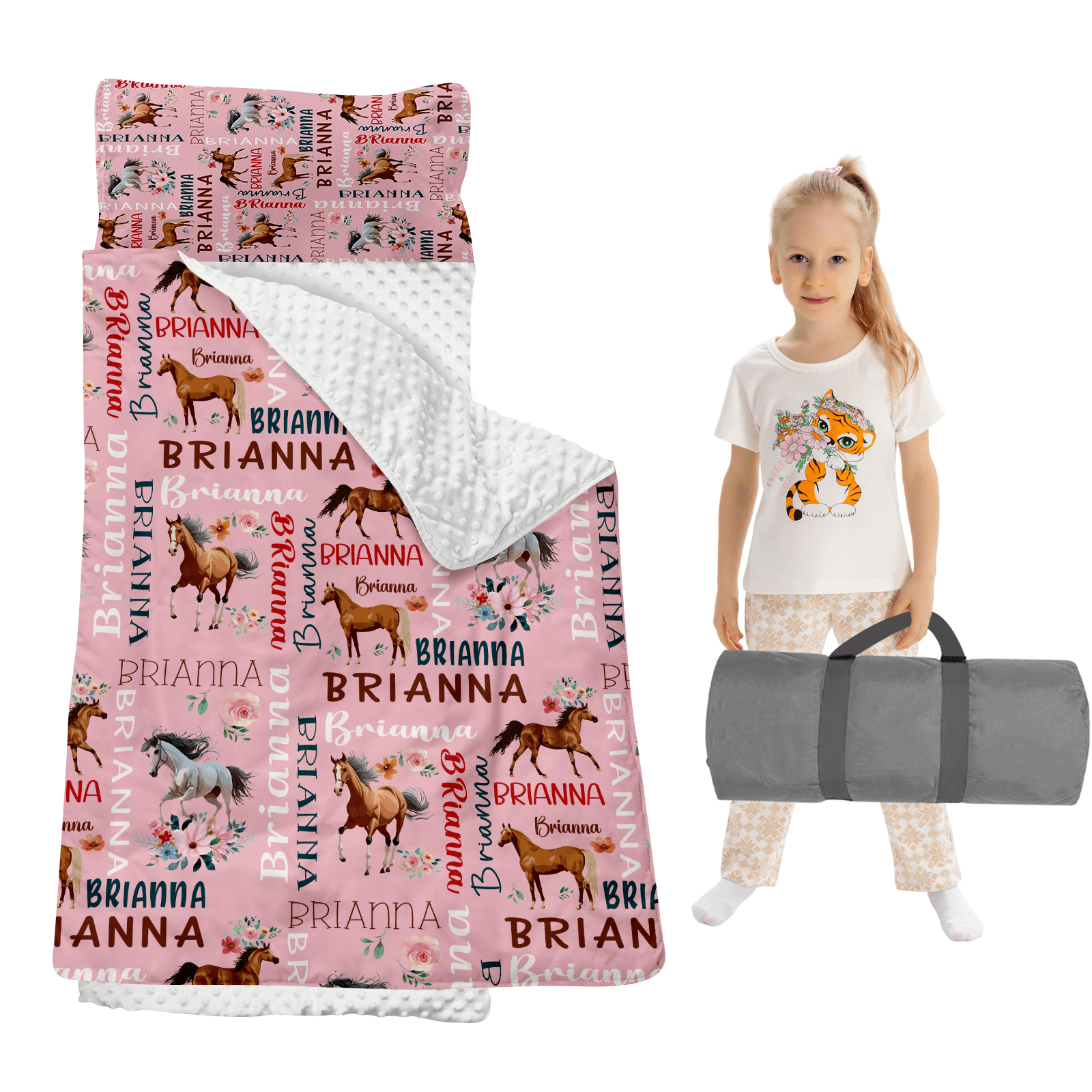 Gresahom Personalized Preschool Nap Mat for Toddler, Kids Sleeping Bag ...