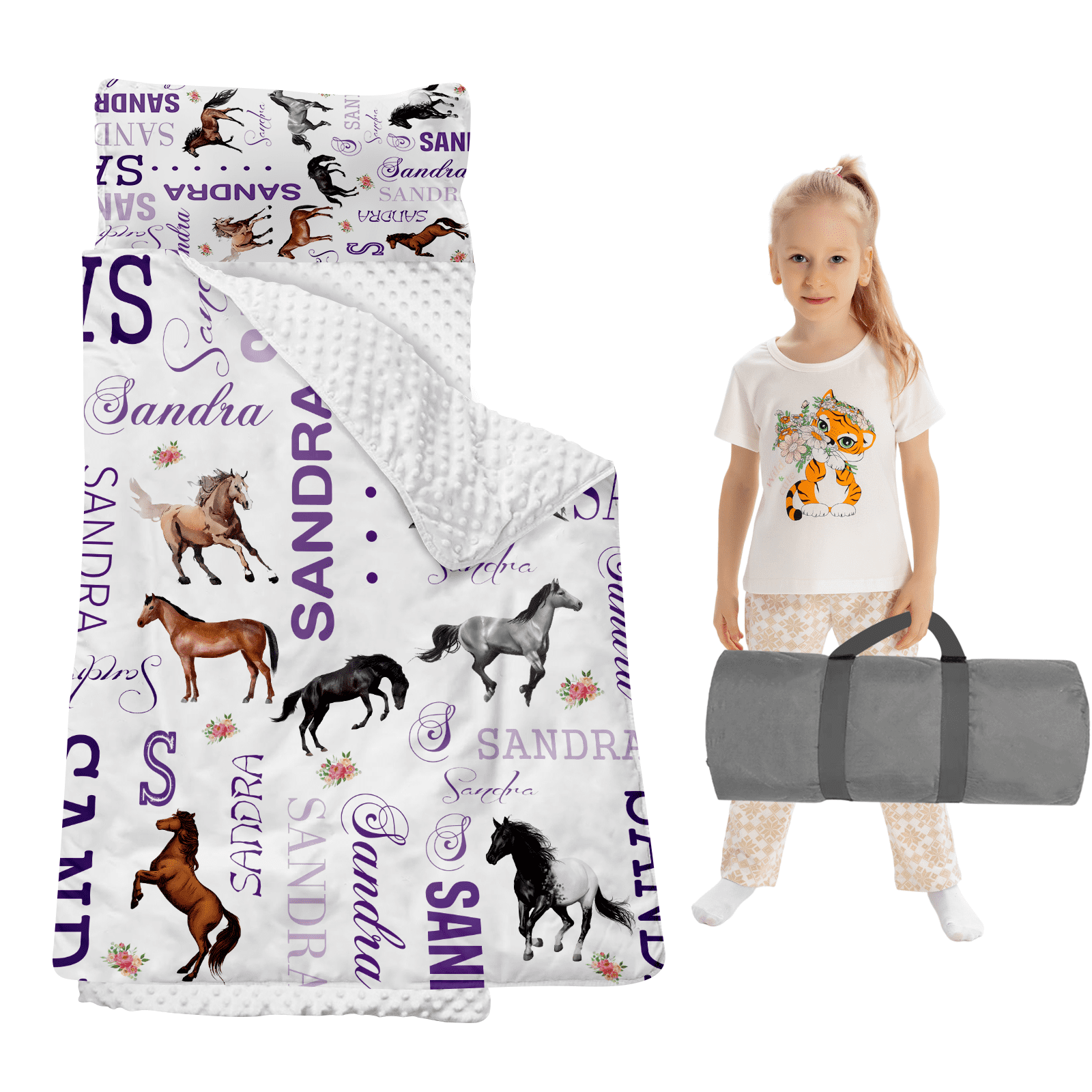 Gresahom Personalized Preschool Nap Mat for Toddler, Kids Sleeping Bag ...