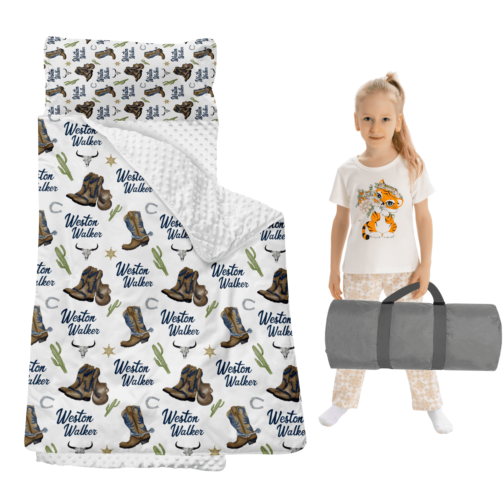Gresahom Personalized Toddler Nap Mat, Daycare Sleeping Bag with ...
