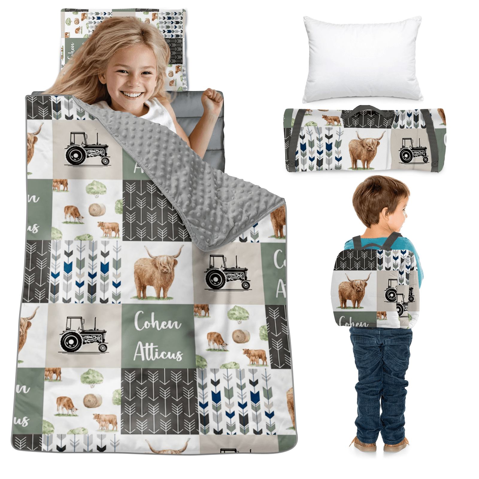 Gresahom Personalized Toddler Nap Mat - Thick & Soft Kids Sleeping Mat ...