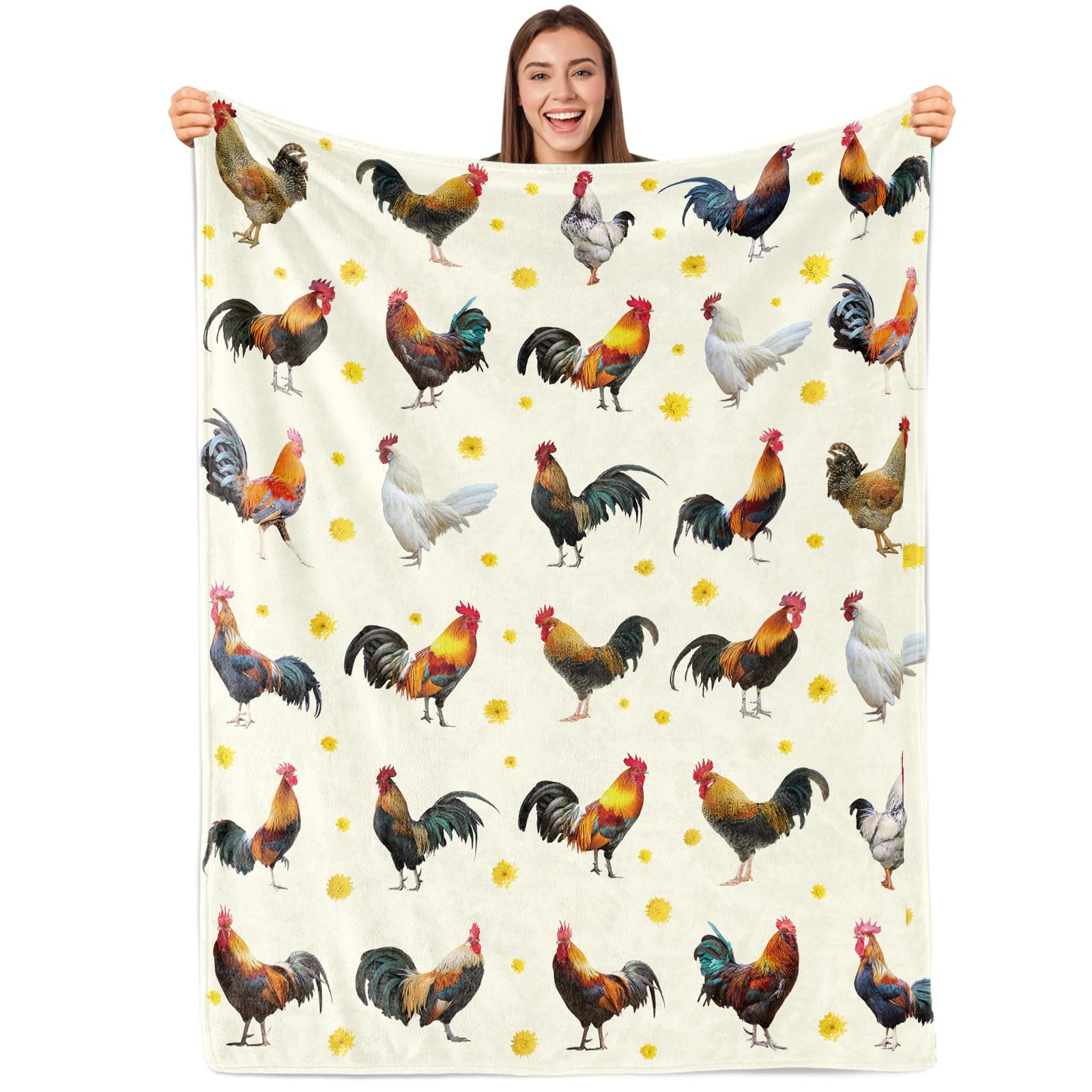Gresahom Rooster Chicken Blanket Gift for Adults and Kids Family Animal ...