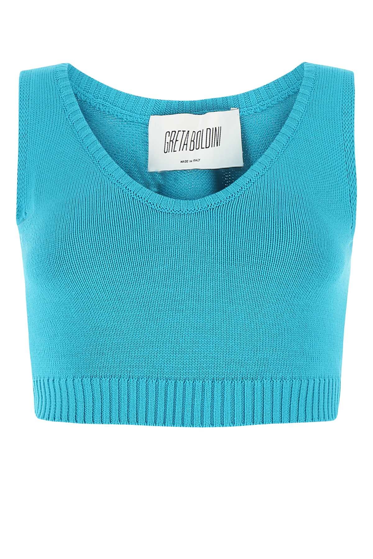 Greta Boldini Woman Turquoise Cotton Top