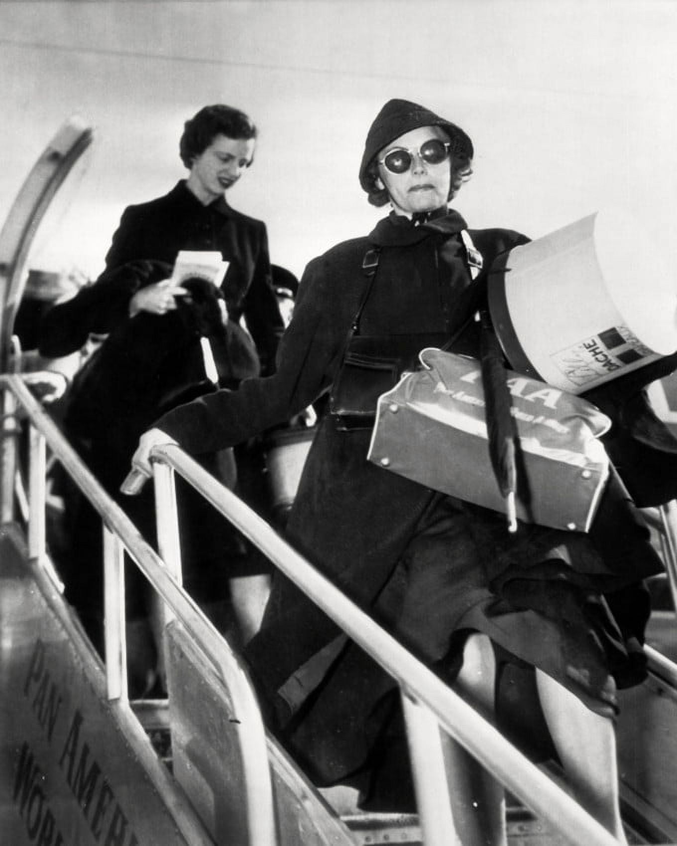 Greta Garbo 24X36 Classic Hollywood Poster Climbing Down Aircraft Steps ...