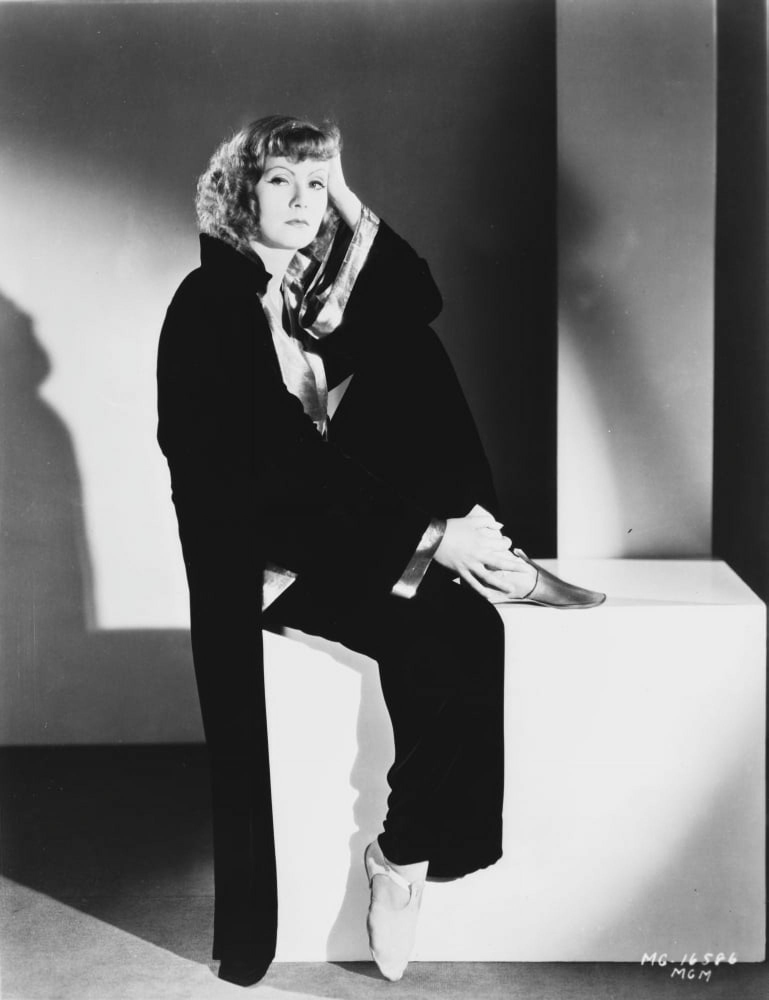 Greta Garbo sitting in Black Coat Portrait Photo Print (24 x 30 ...