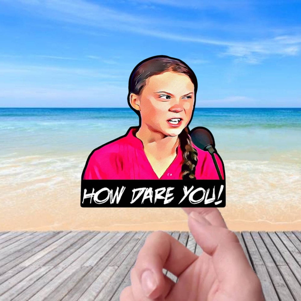 Greta Thunberg How Dare You Sticker, Sticker For Laptops, Cars Phone ...
