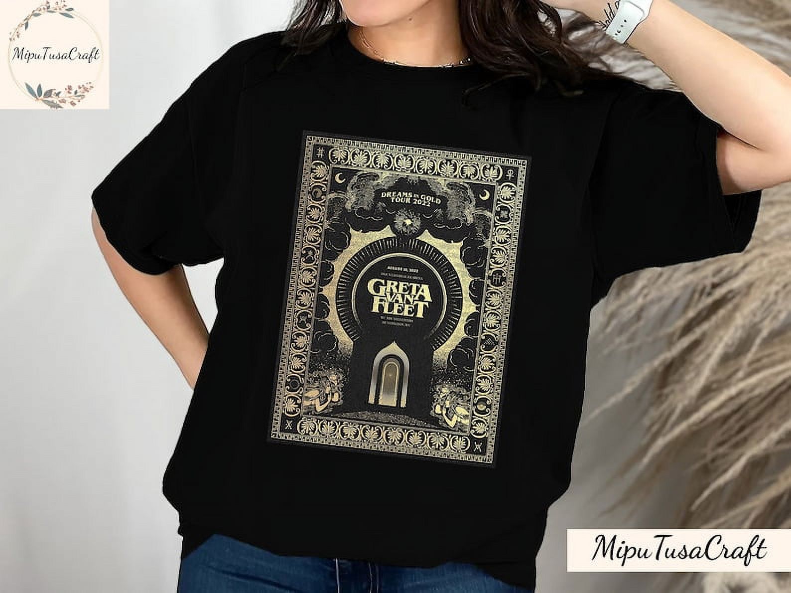 Greta Van Fleet Shirt, Dreams on Gold Tour , Greta Van Fleet Tour ...