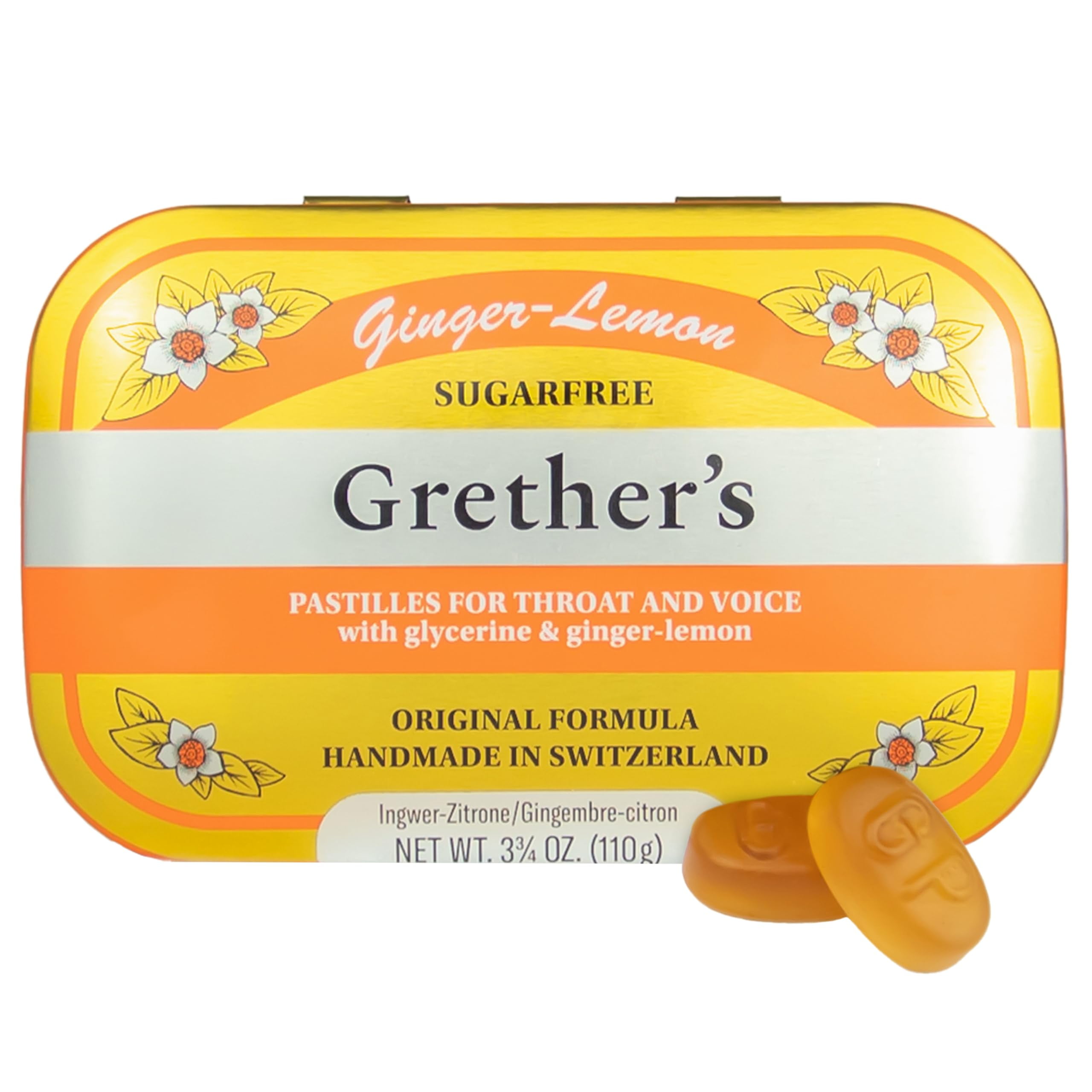 Grether's Pastilles 3.75 oz / 110 g - Ginger Lemon Sugarfree - Walmart.com